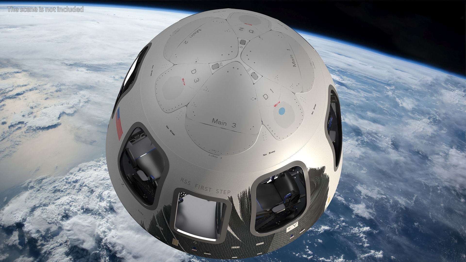 Blue Origin New Shepard Crew Capsule 3D model | CGTrader