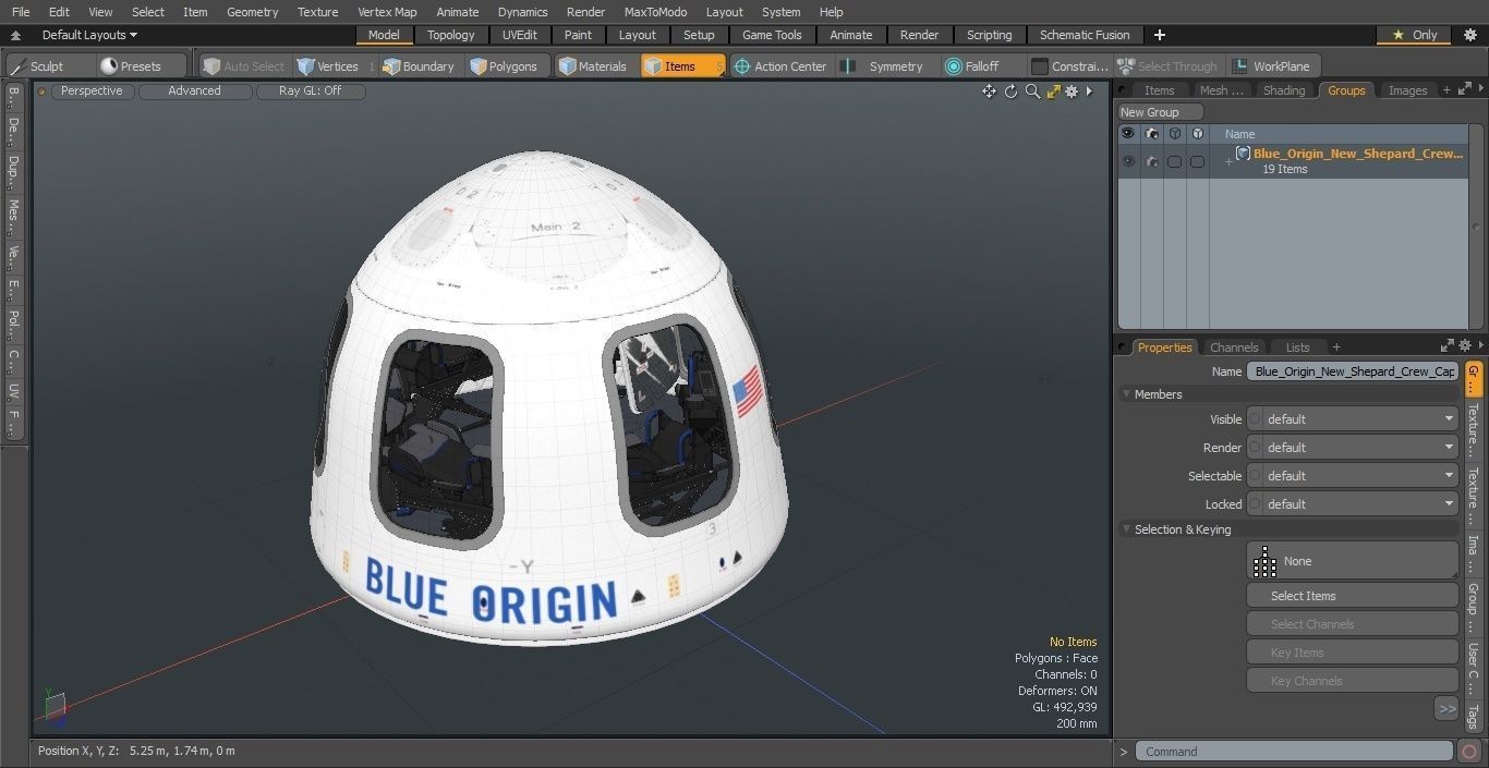 Blue Origin New Shepard Crew Capsule 3D model | CGTrader