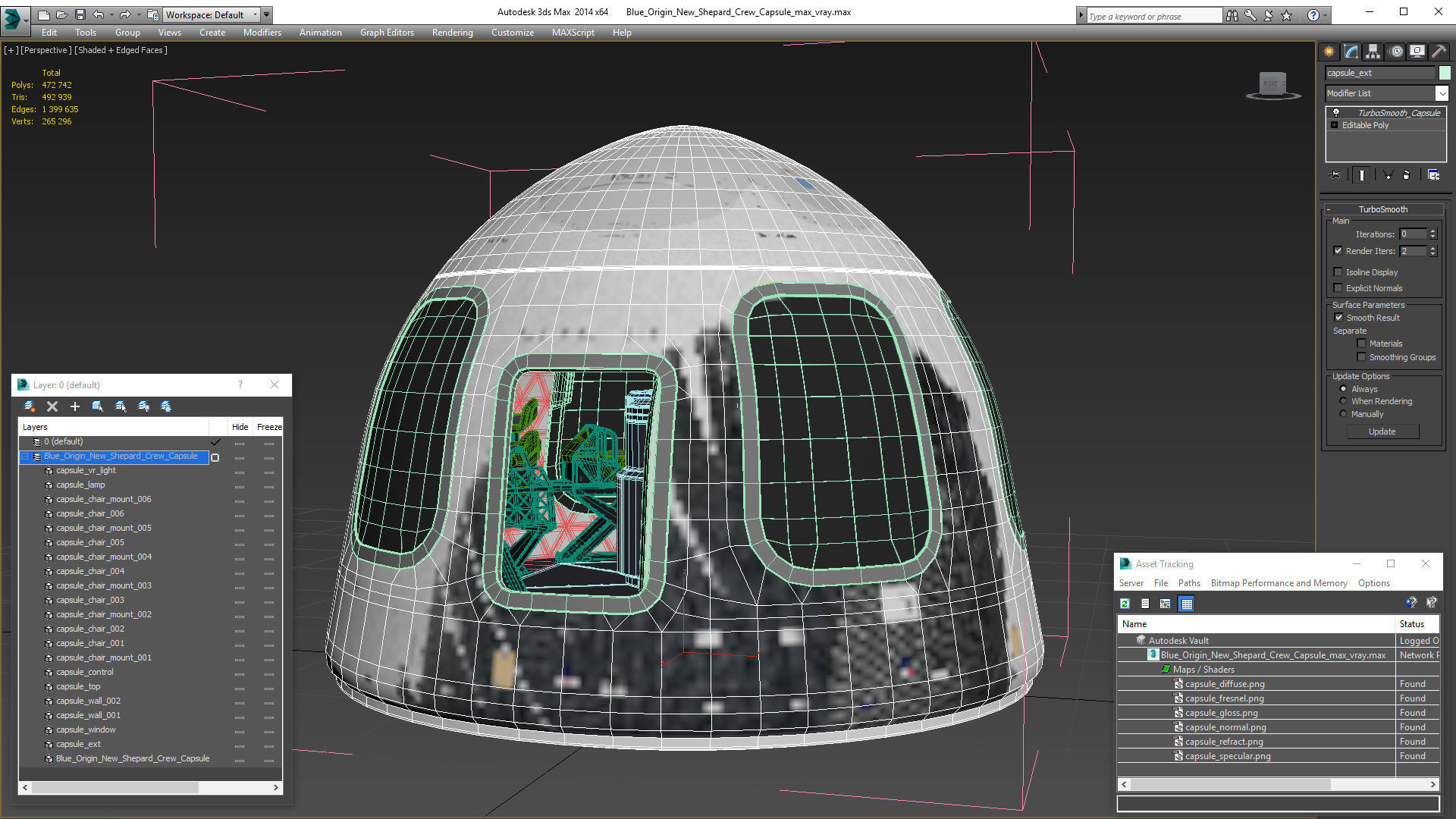 Blue Origin New Shepard Crew Capsule 3D model | CGTrader