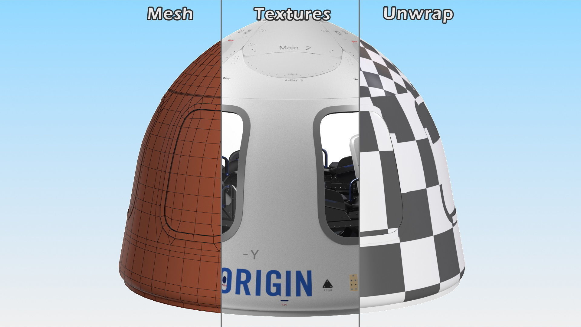 Blue Origin New Shepard Crew Capsule 3D model | CGTrader