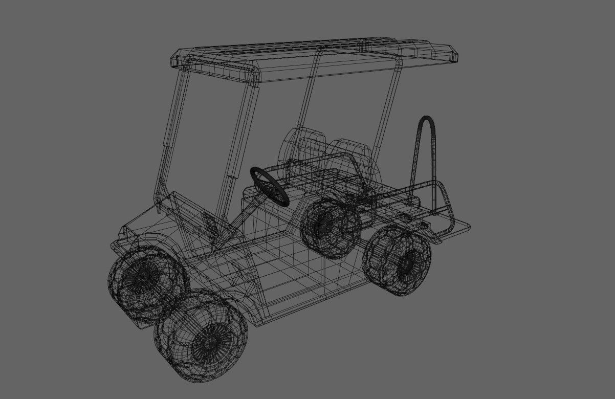 3D model Golf Cart - Club Car - Carrinho de Golfe VR / AR / low-poly ...