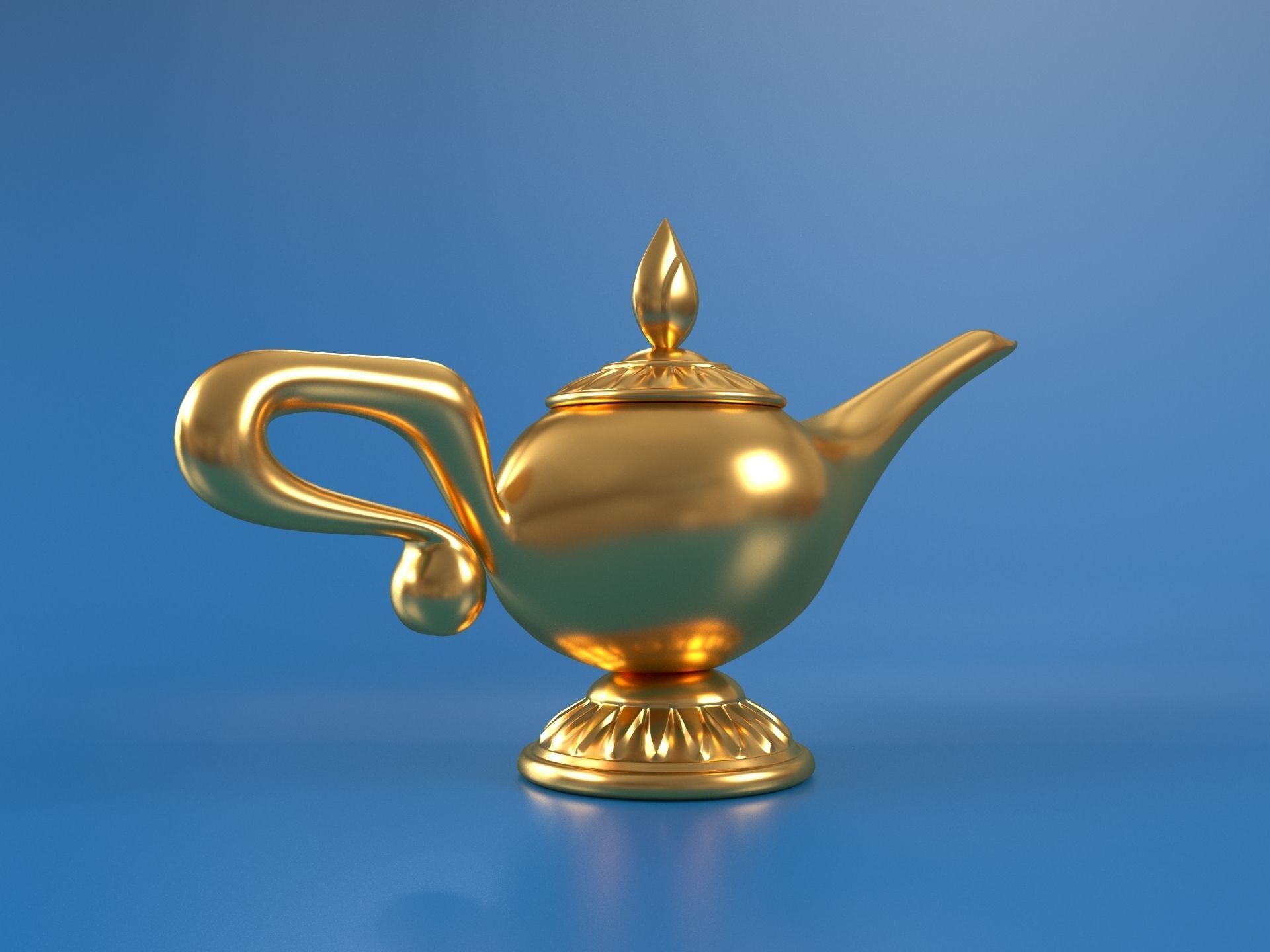 Aladdin Genie Lamp 3D model 3D printable | CGTrader