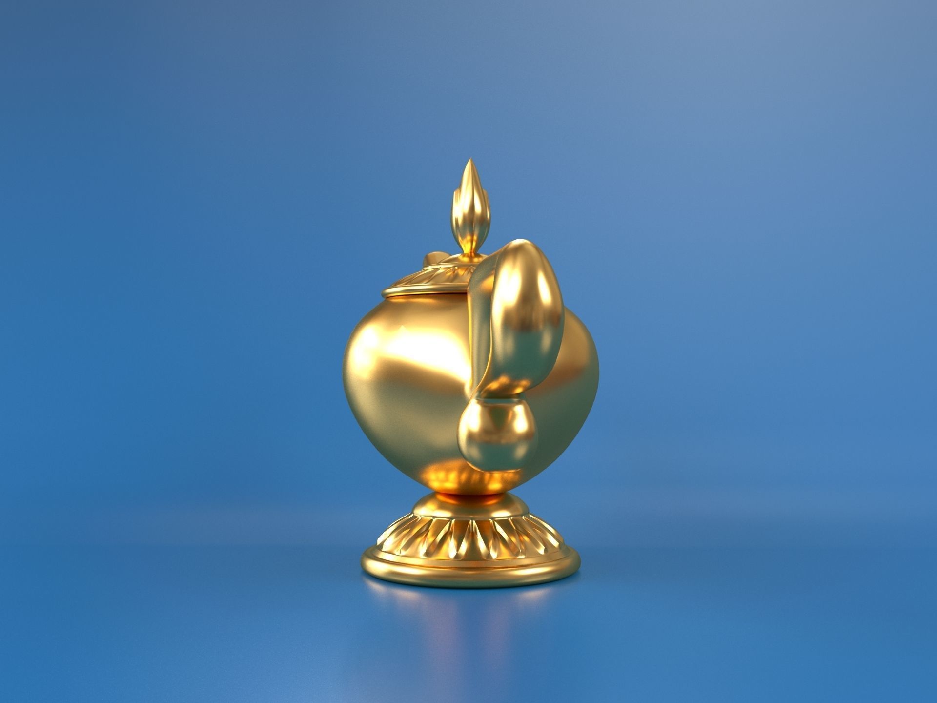Aladdin Genie Lamp 3D model 3D printable | CGTrader