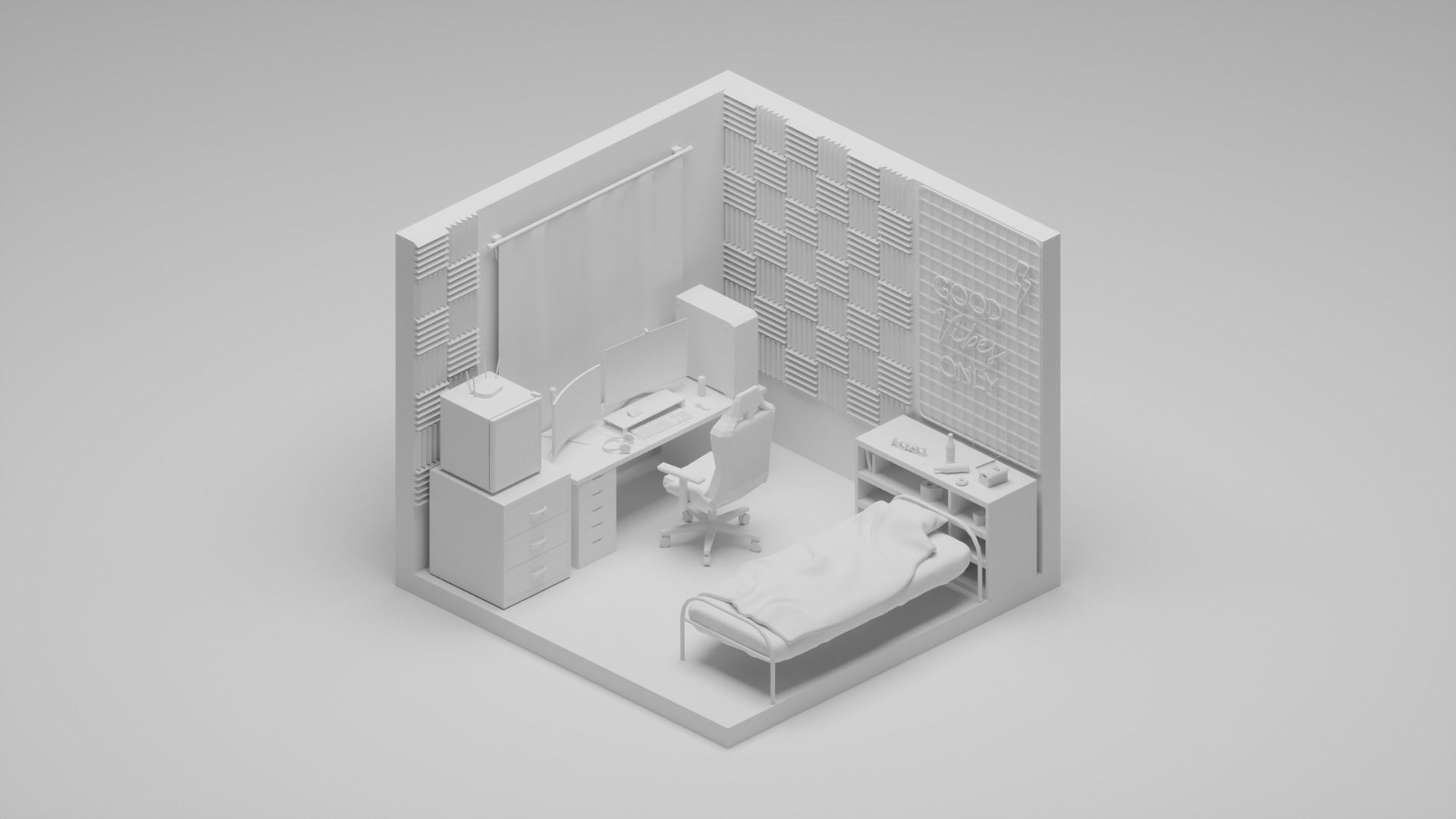 3D model Isometric Gaming room 2 VR / AR / low-poly | CGTrader