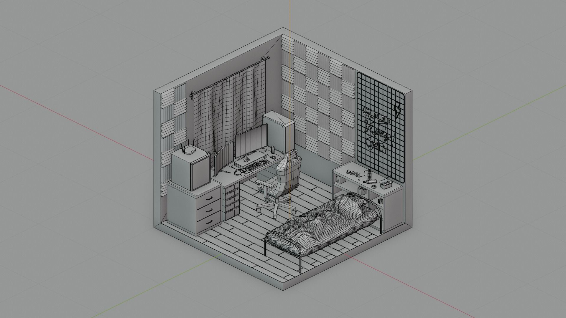 3D model Isometric Gaming room 2 VR / AR / low-poly | CGTrader
