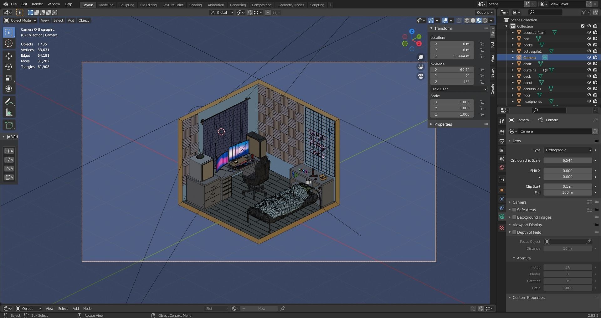 3D model Isometric Gaming room 2 VR / AR / low-poly | CGTrader