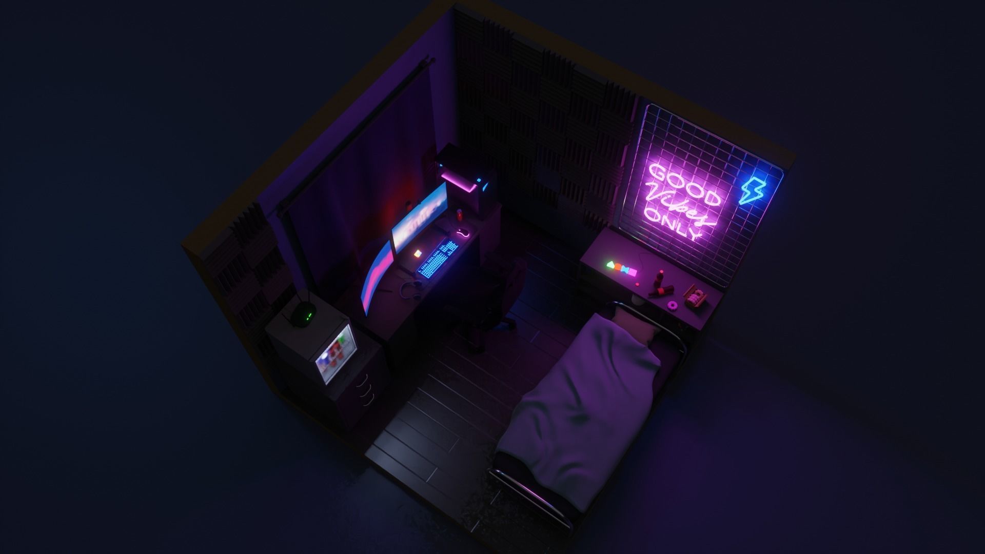 3D model Isometric Gaming room 2 VR / AR / low-poly | CGTrader
