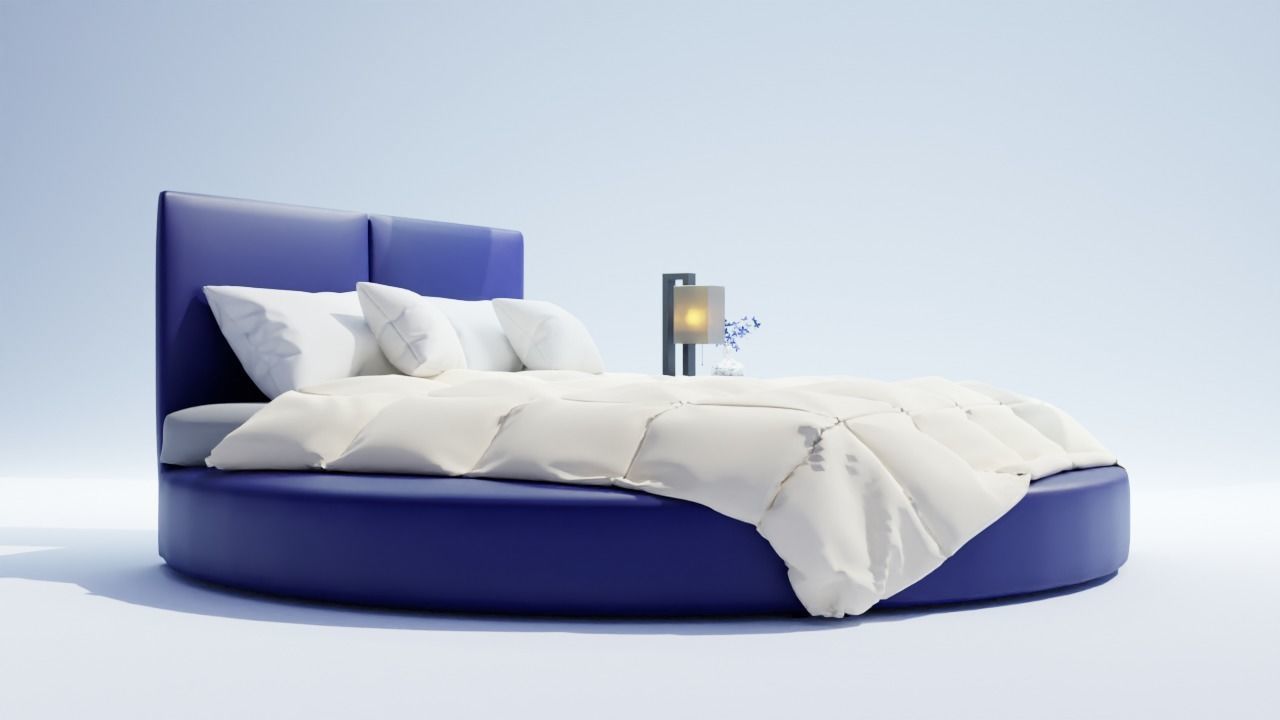 Ergonomic Round Bed in Bedroom 3D Model 3D model | CGTrader
