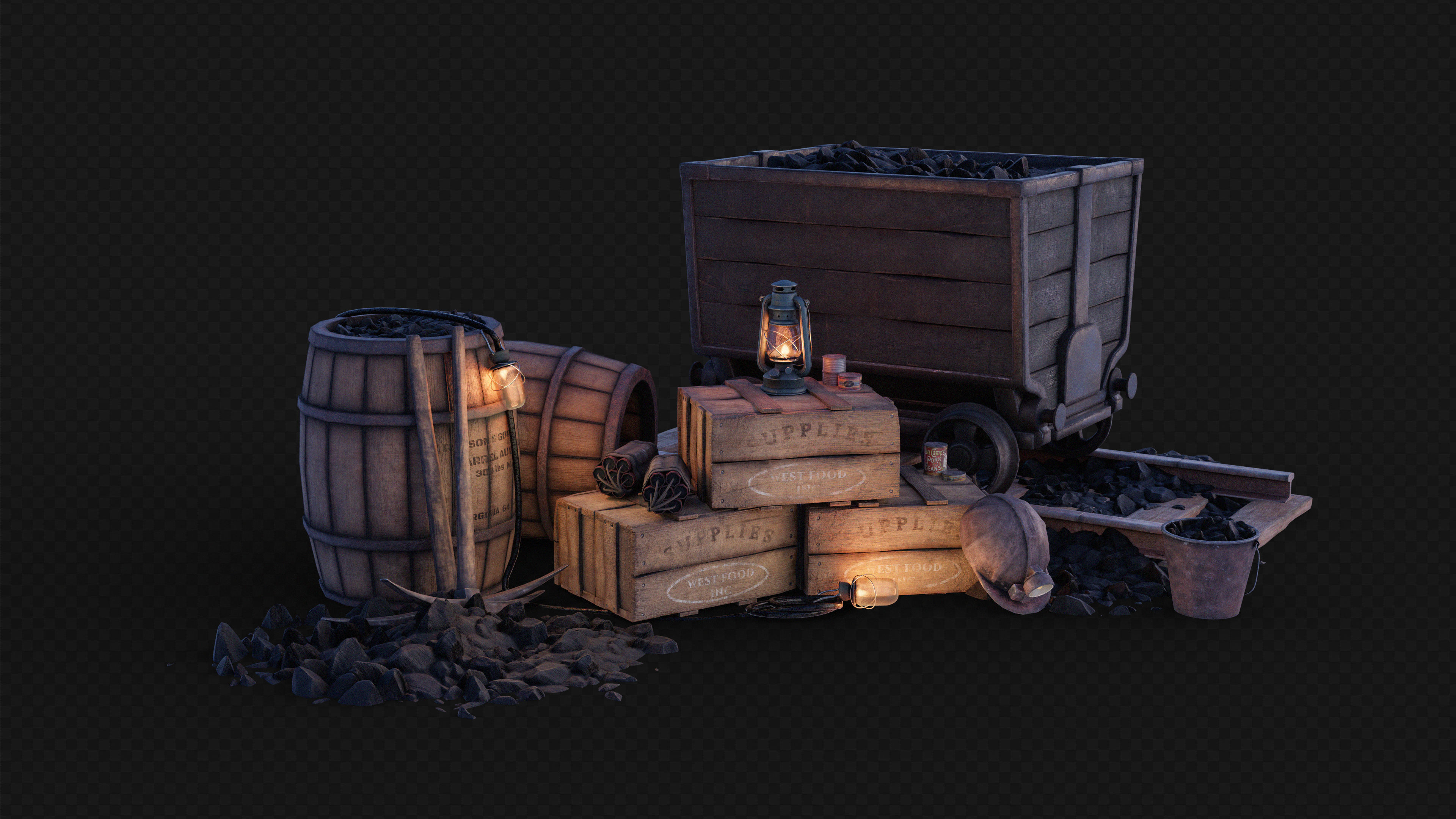 3D model Old Mine Assets VR / AR / low-poly | CGTrader