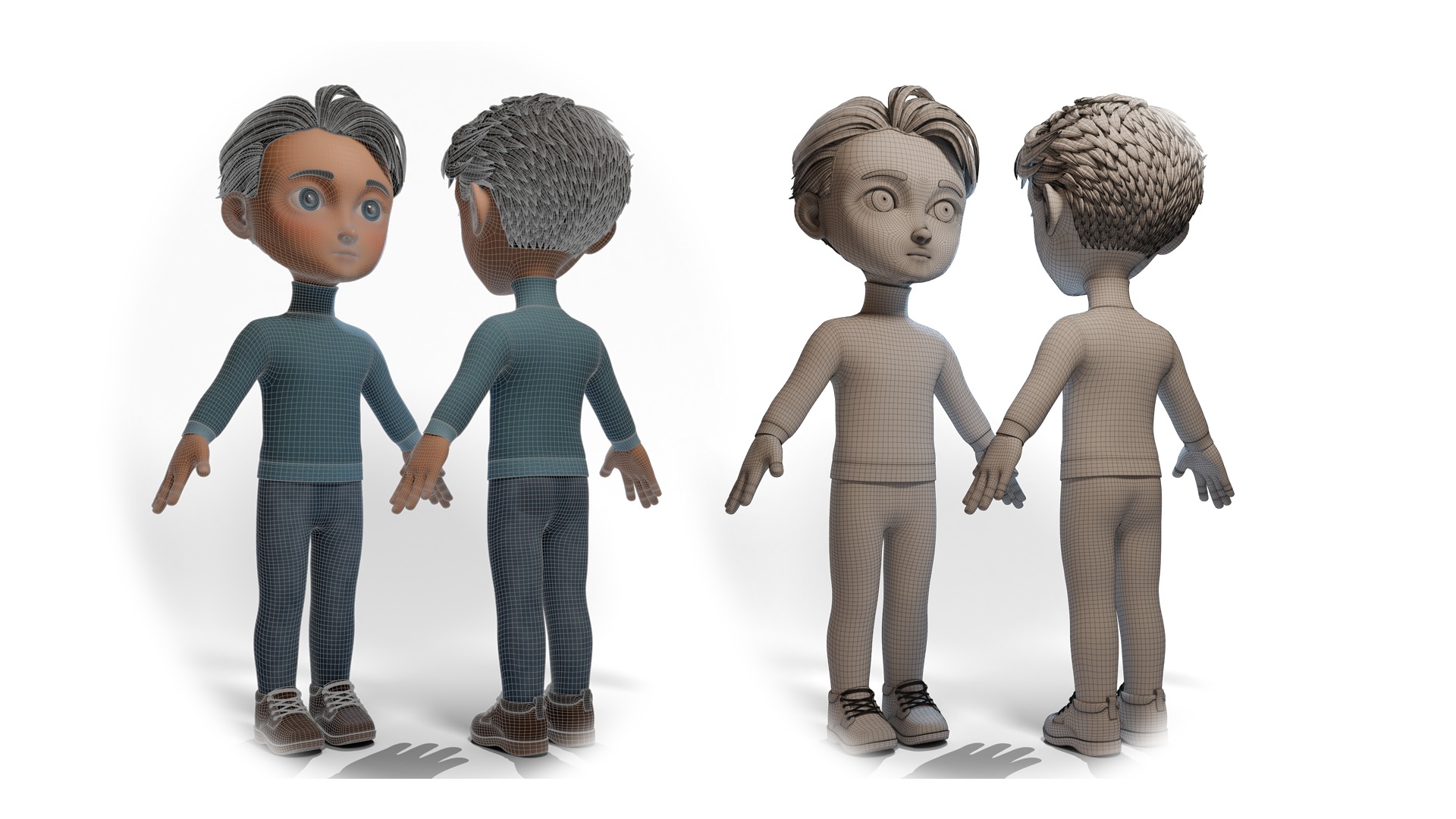 Stylized Cartoon Boy 3D model rigged | CGTrader