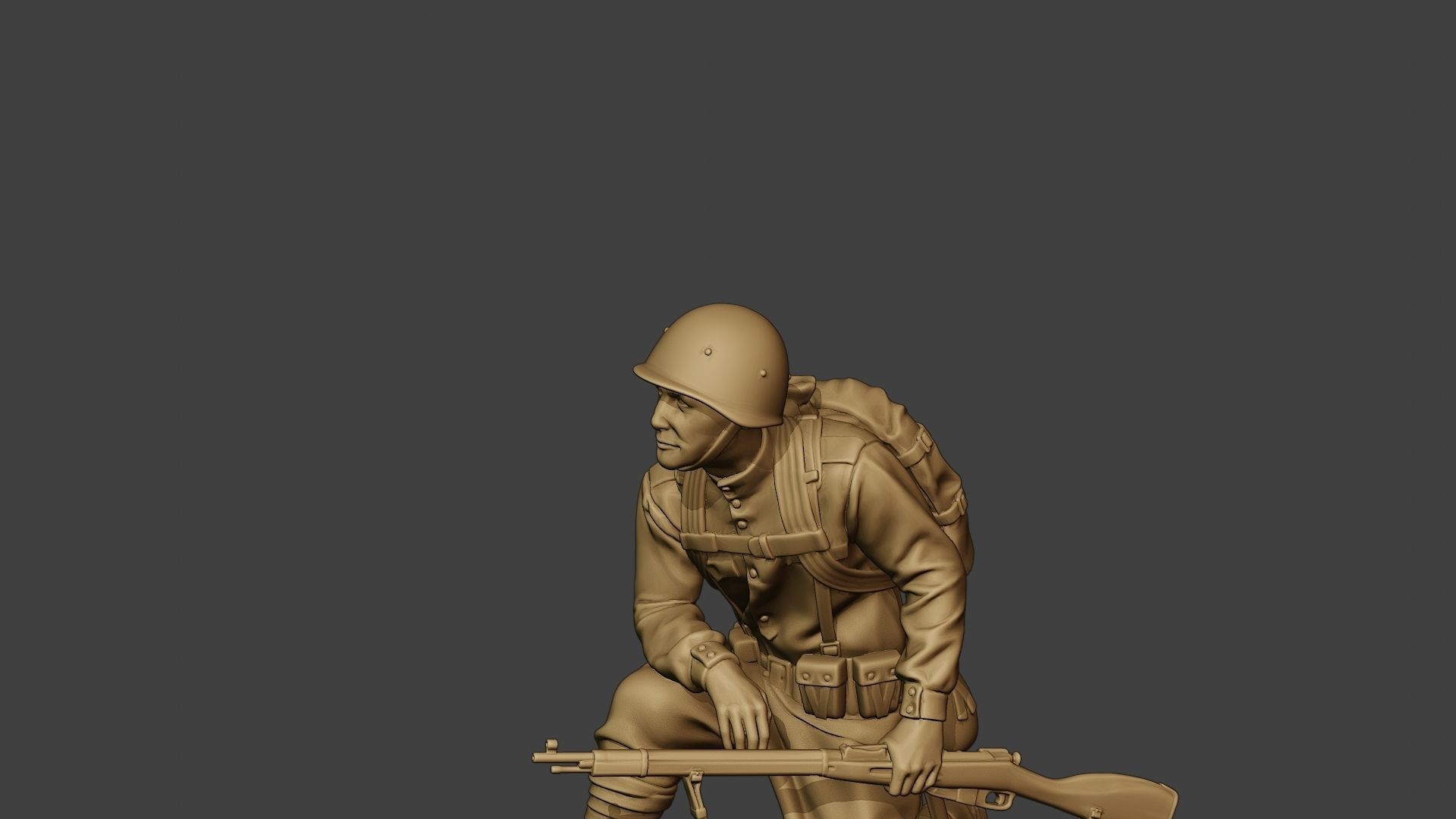 Russian soldier ww2 Crouch R1 3D model 3D printable | CGTrader