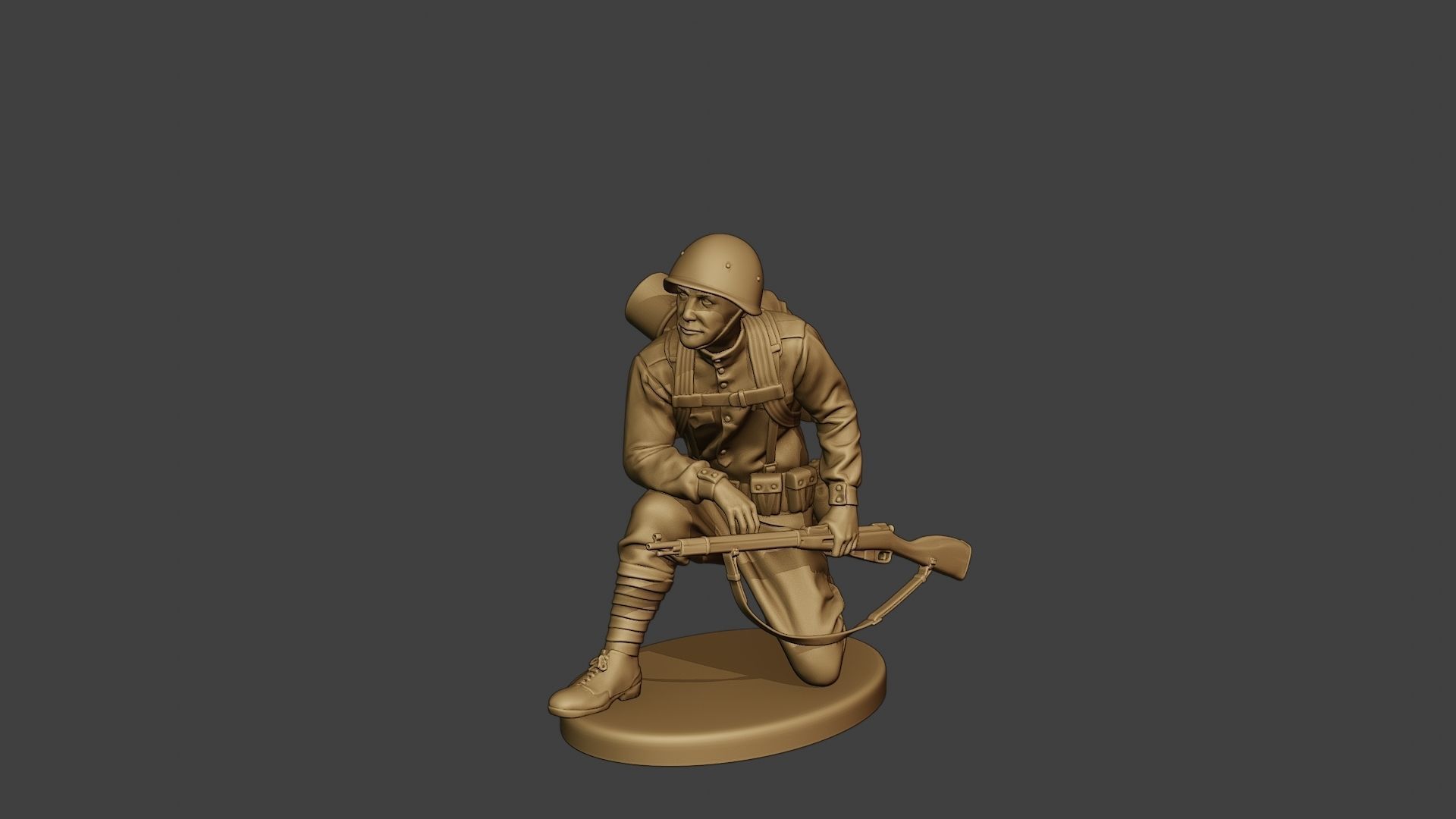 Russian soldier ww2 Crouch R1 3D model 3D printable | CGTrader
