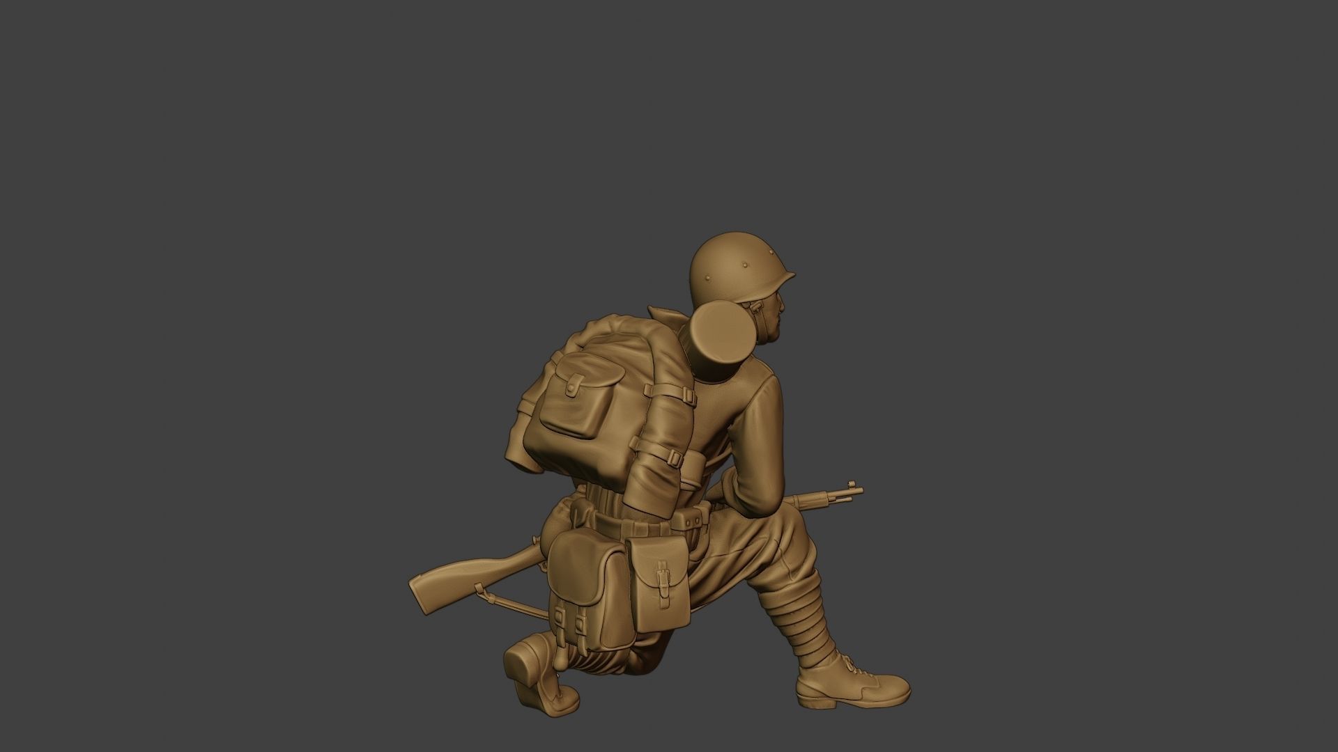 Russian soldier ww2 Crouch R1 3D model 3D printable | CGTrader