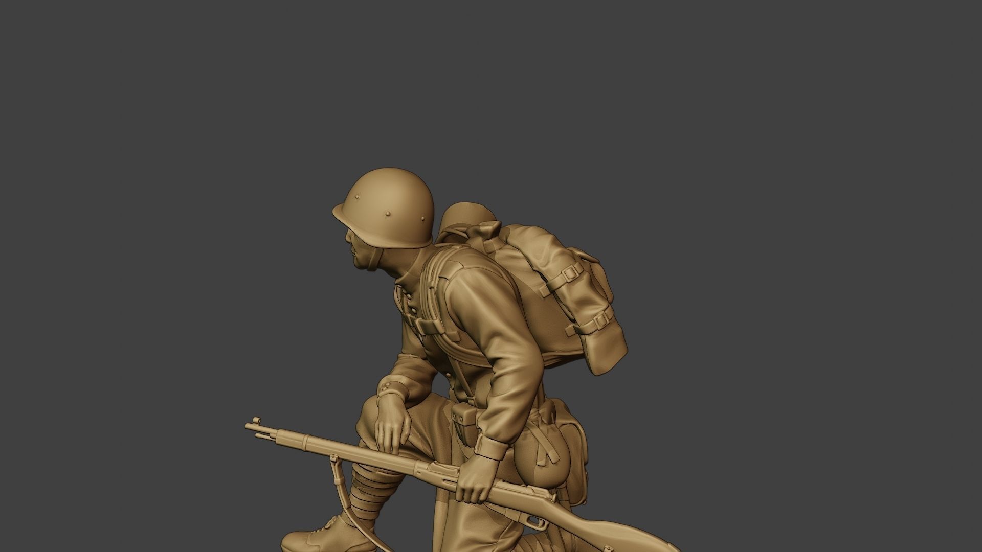 Russian soldier ww2 Crouch R1 3D model 3D printable | CGTrader