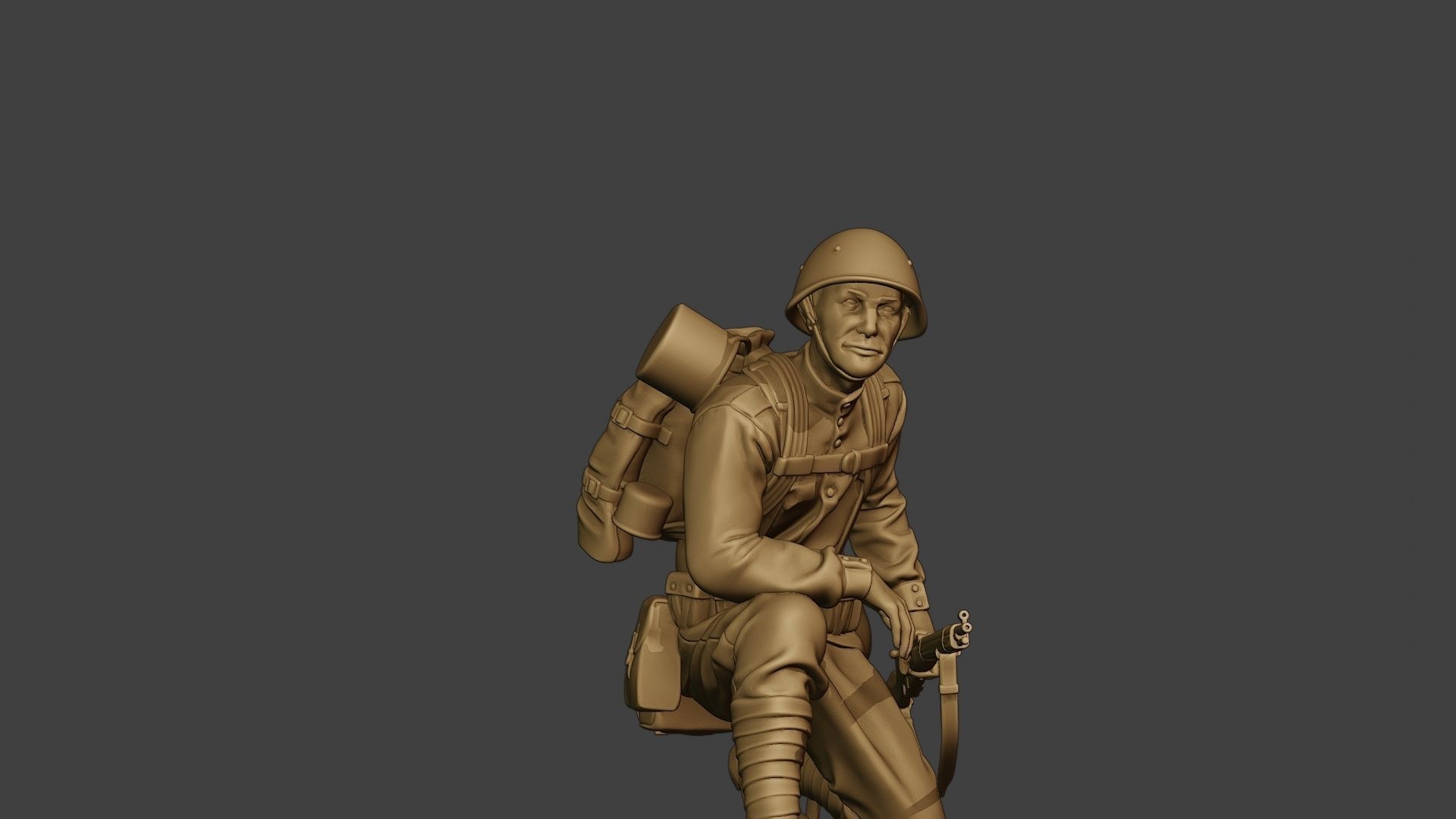 Russian soldier ww2 Crouch R1 3D model 3D printable | CGTrader