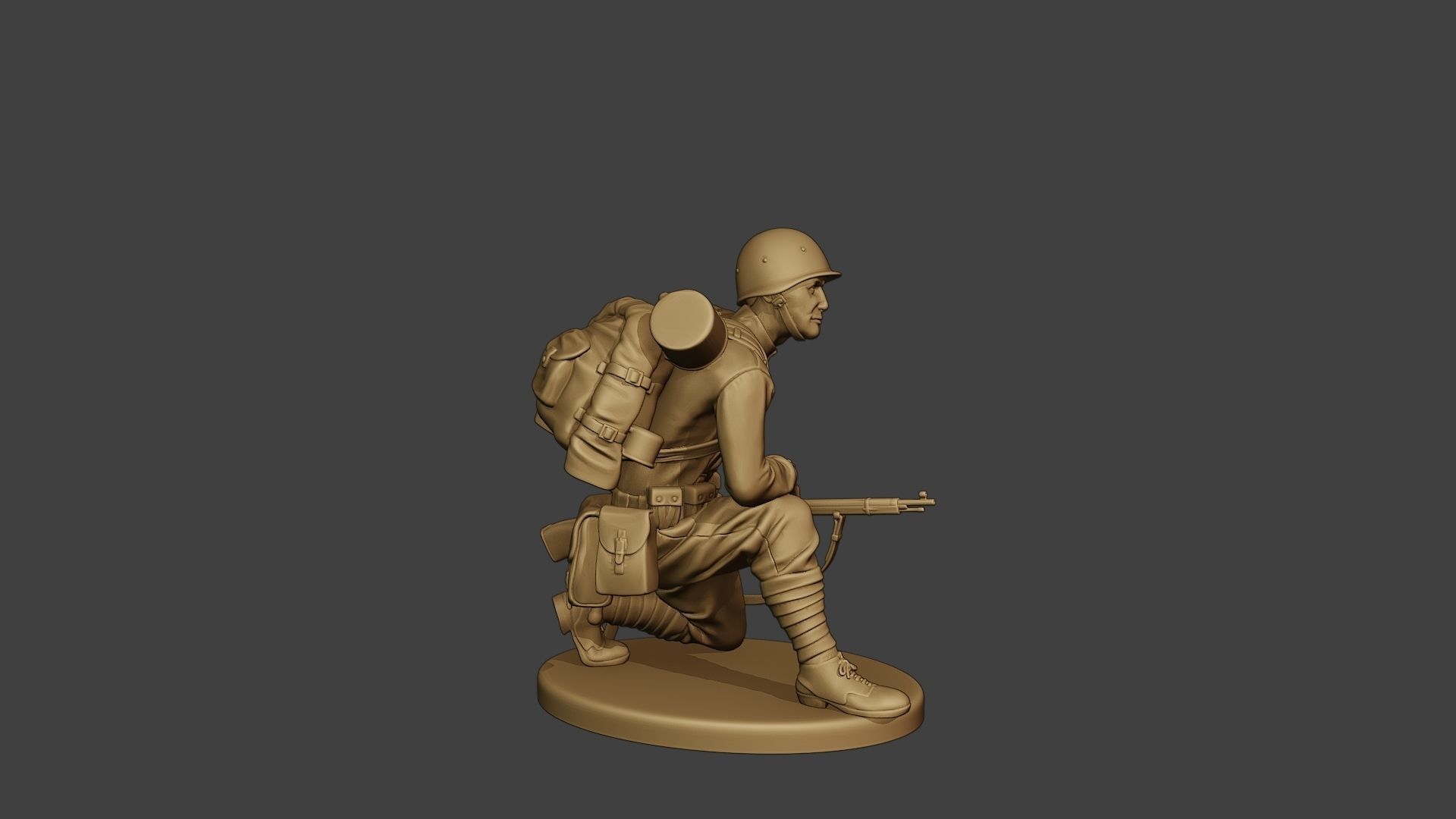 Russian soldier ww2 Crouch R1 3D model 3D printable | CGTrader