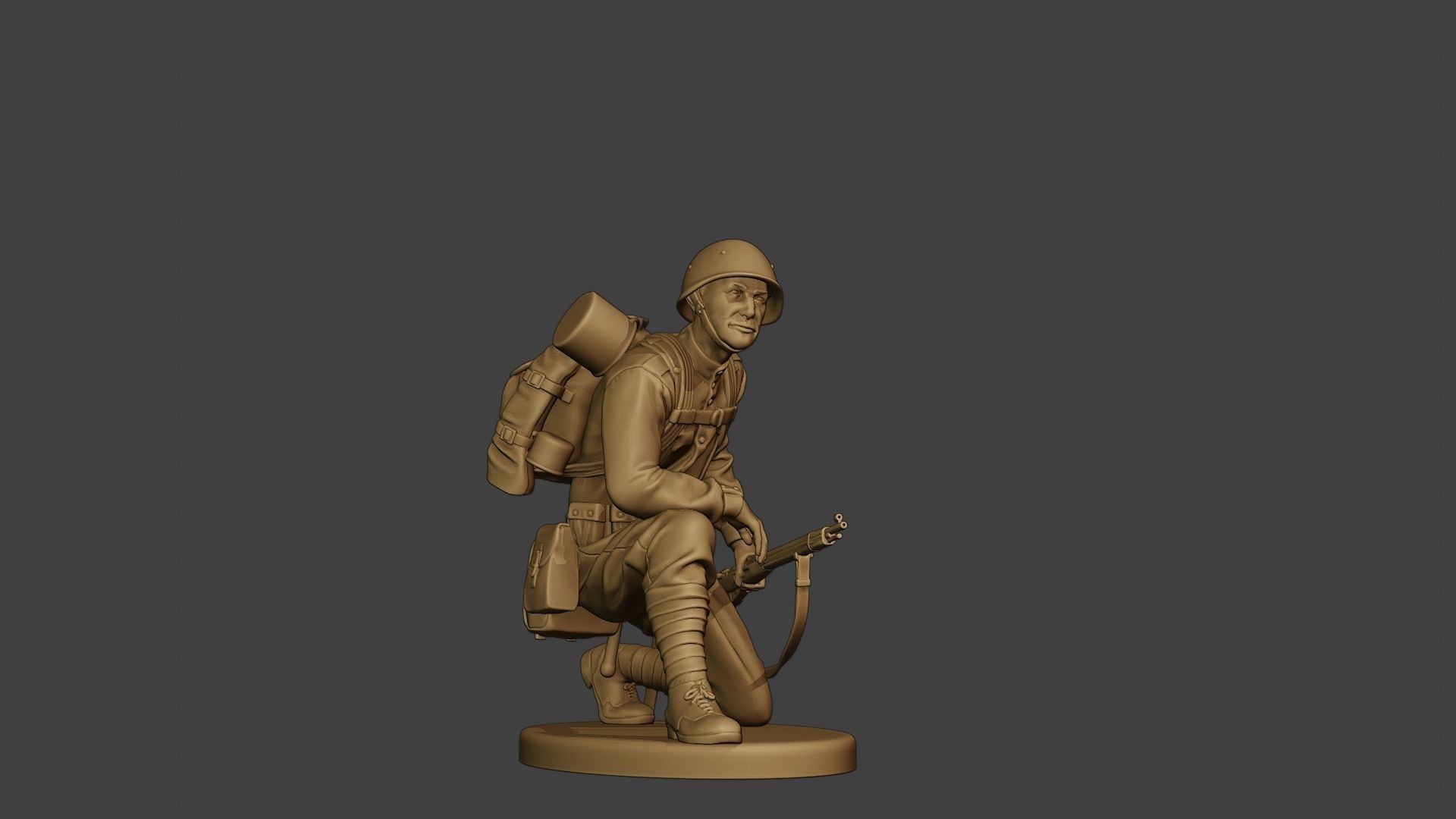 Russian soldier ww2 Crouch R1 3D model 3D printable | CGTrader