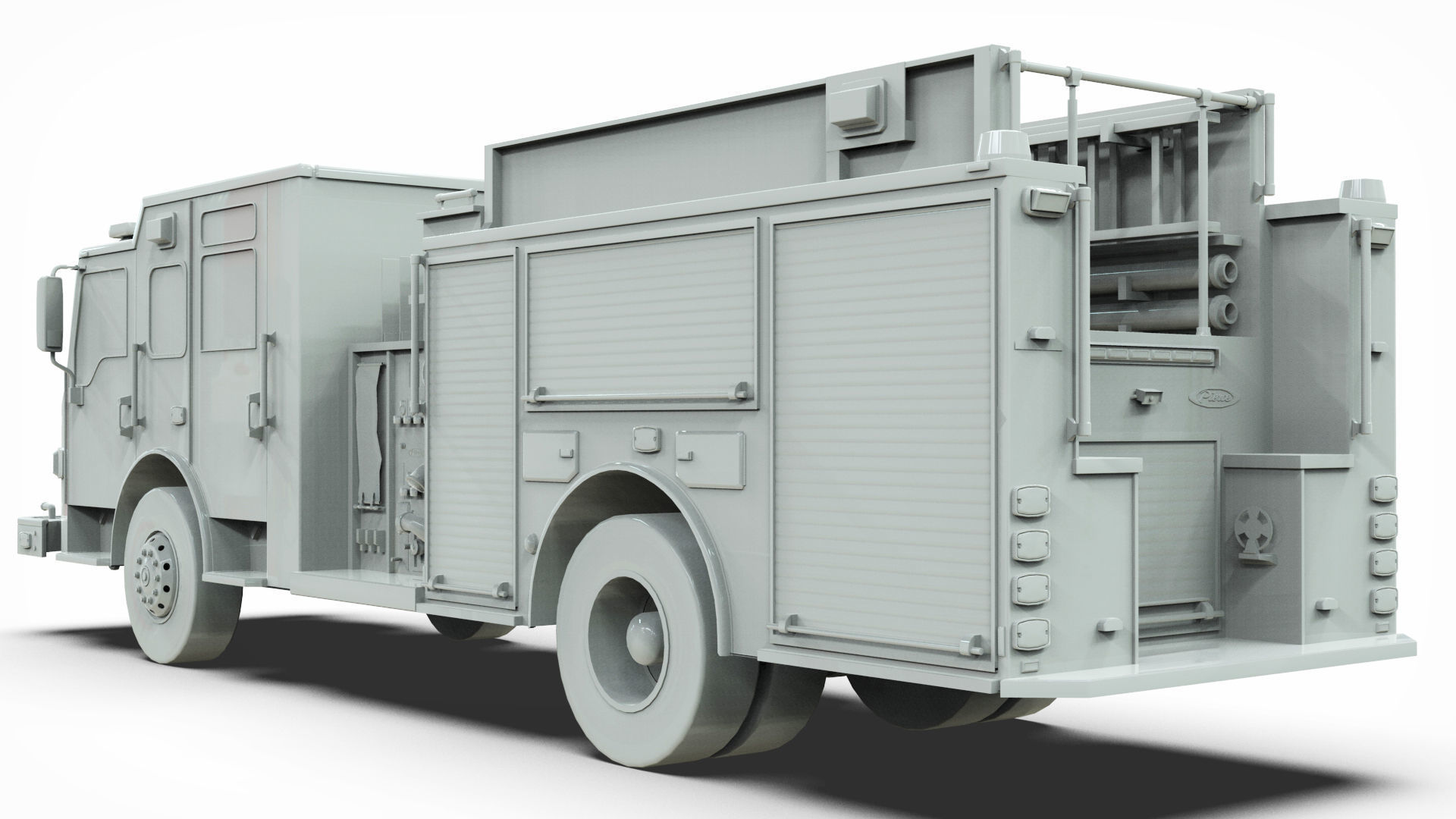 3D model Firetruck Pierce Pumper Velocity chasis lowpoly VR / AR / low ...