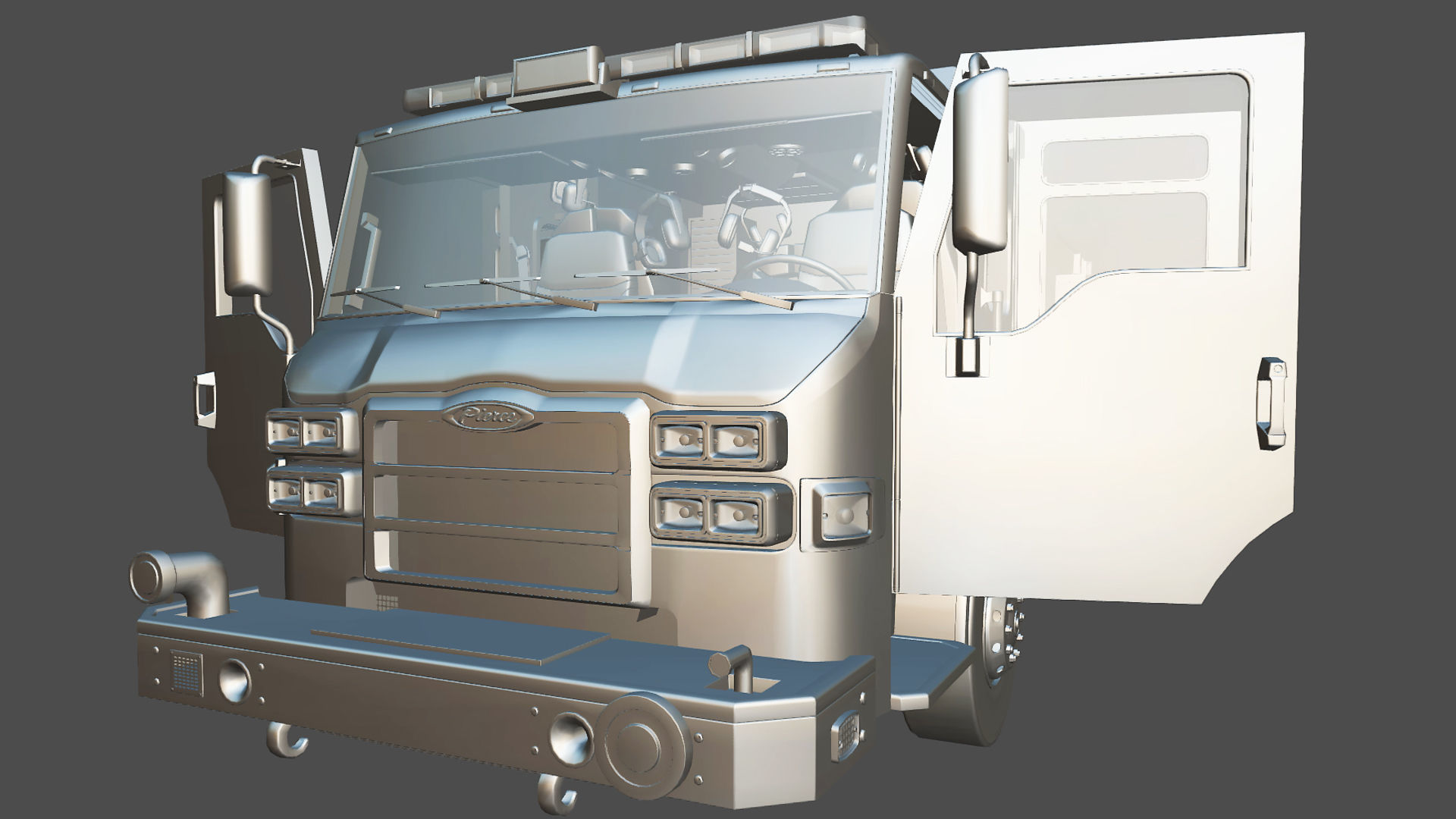 3D model Firetruck Pierce Pumper Velocity chasis lowpoly VR / AR / low ...