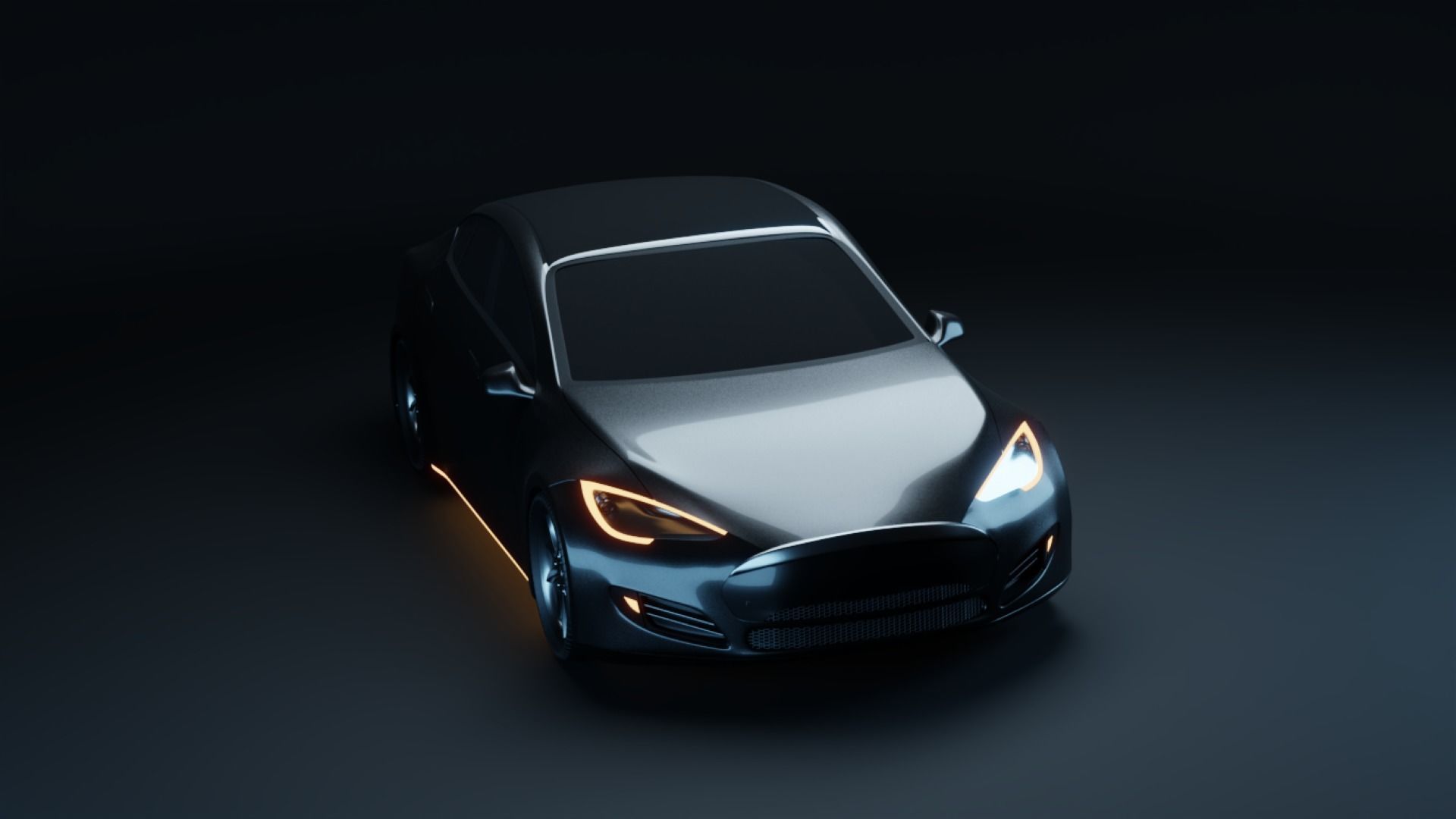 Tesla Car 3D Model 3D model rigged | CGTrader