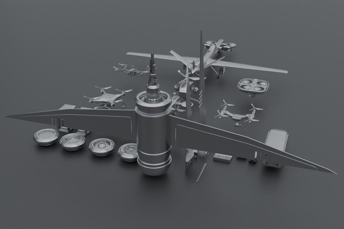 KITbash drones 3D model | CGTrader