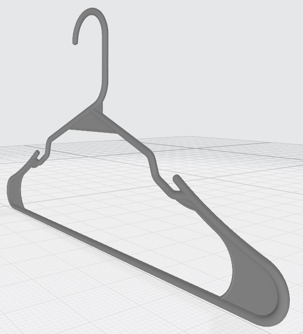 3D realistic thin plastic hanger for shops 3D model 3D printable | CGTrader
