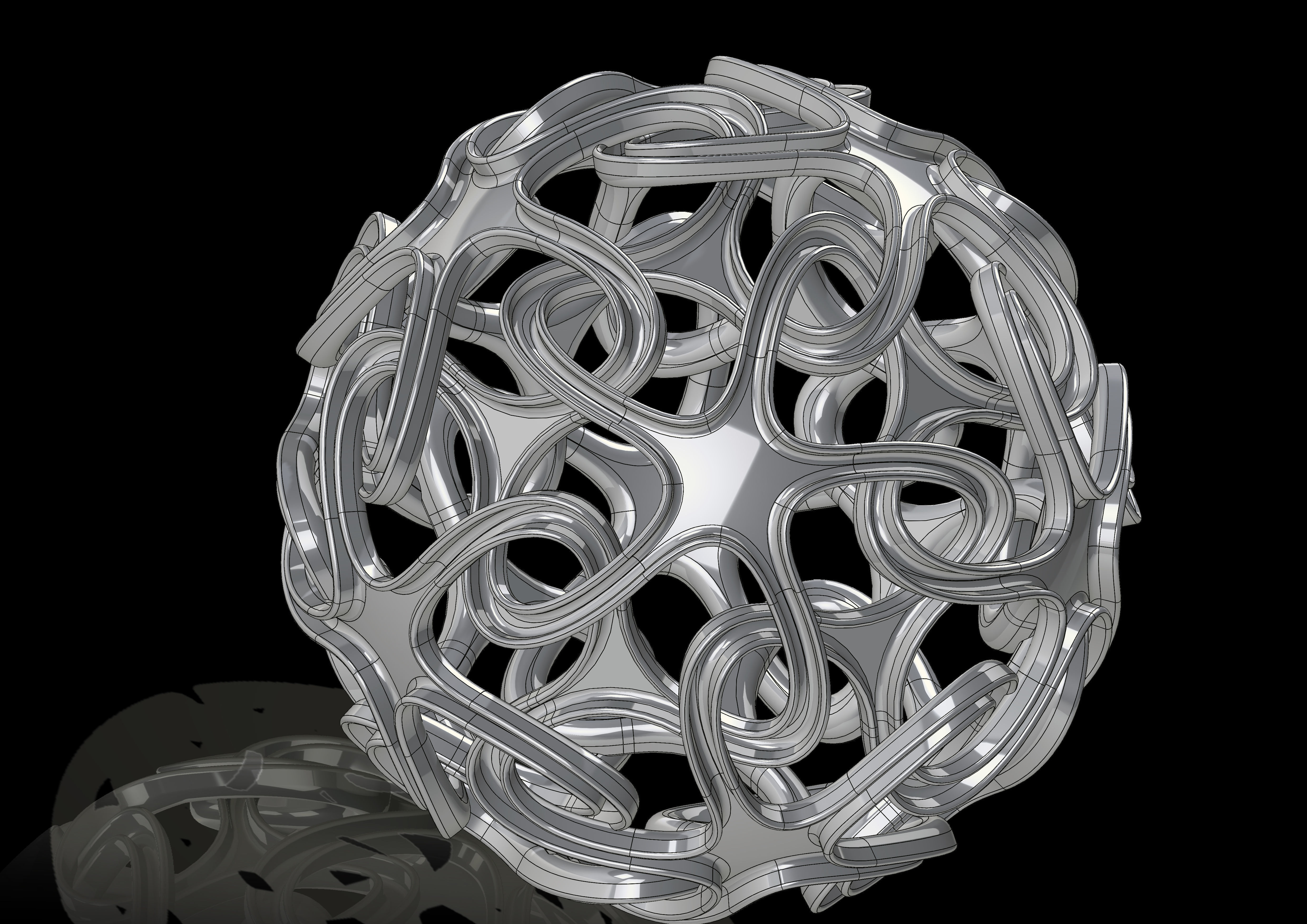 geometry silver ring with intricate design 3D model 3D printable | CGTrader