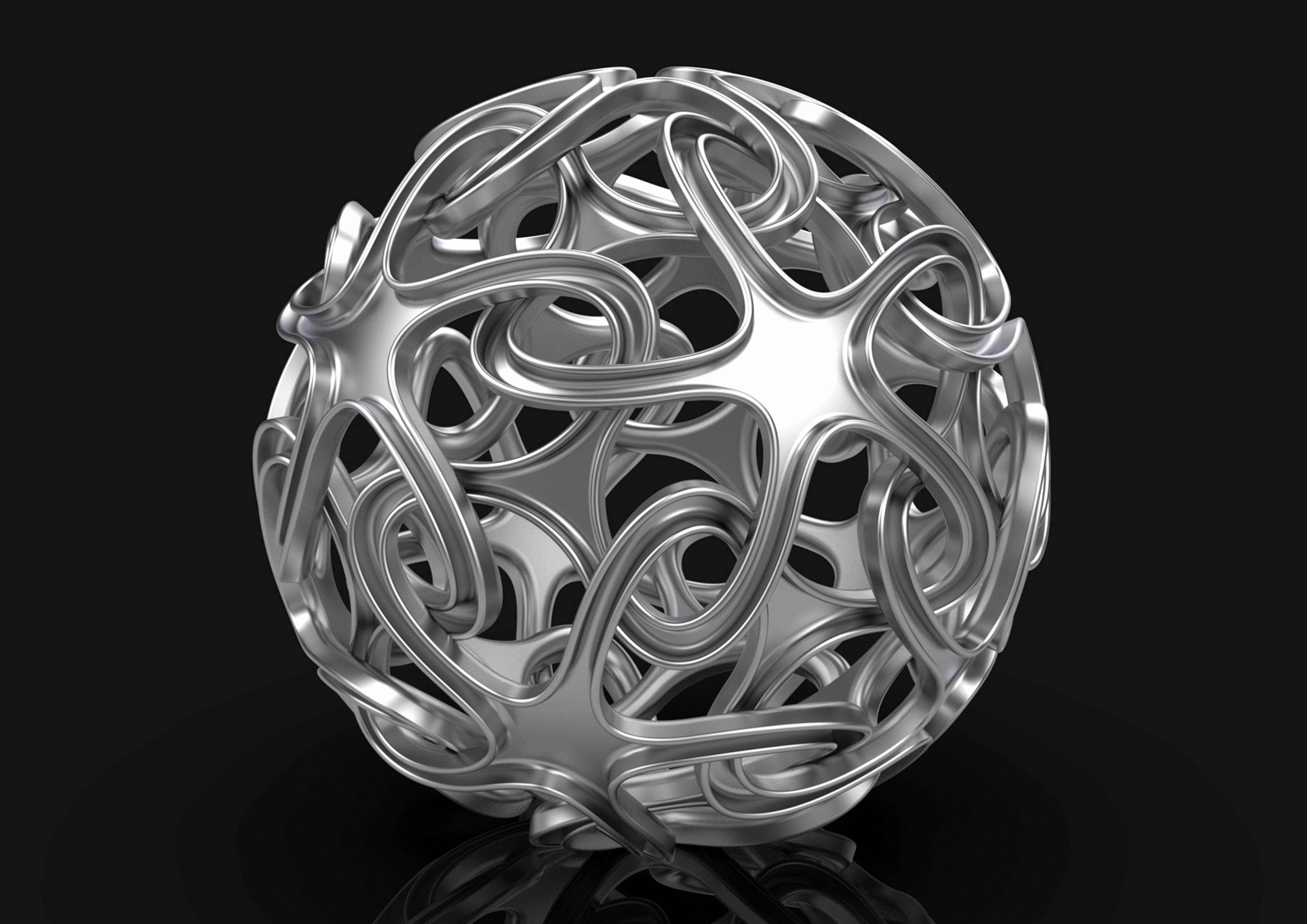 geometry silver ring with intricate design 3D model 3D printable | CGTrader