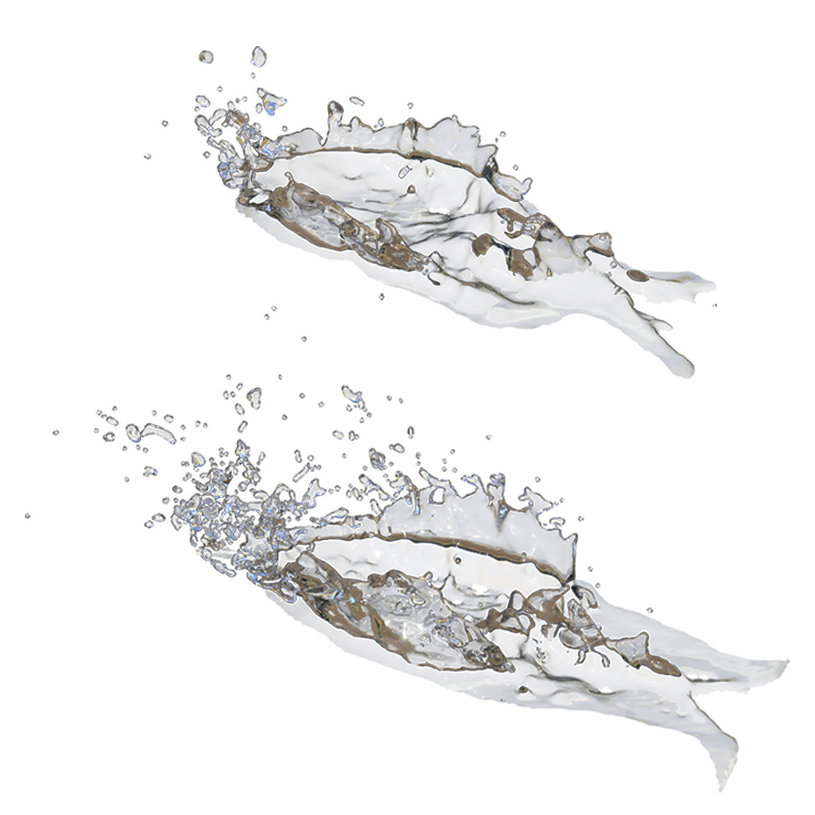 car wheel water splash set 3D model | CGTrader