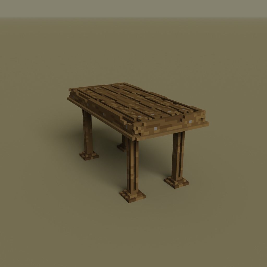 3D model Voxel Medieval Table VR / AR / low-poly | CGTrader