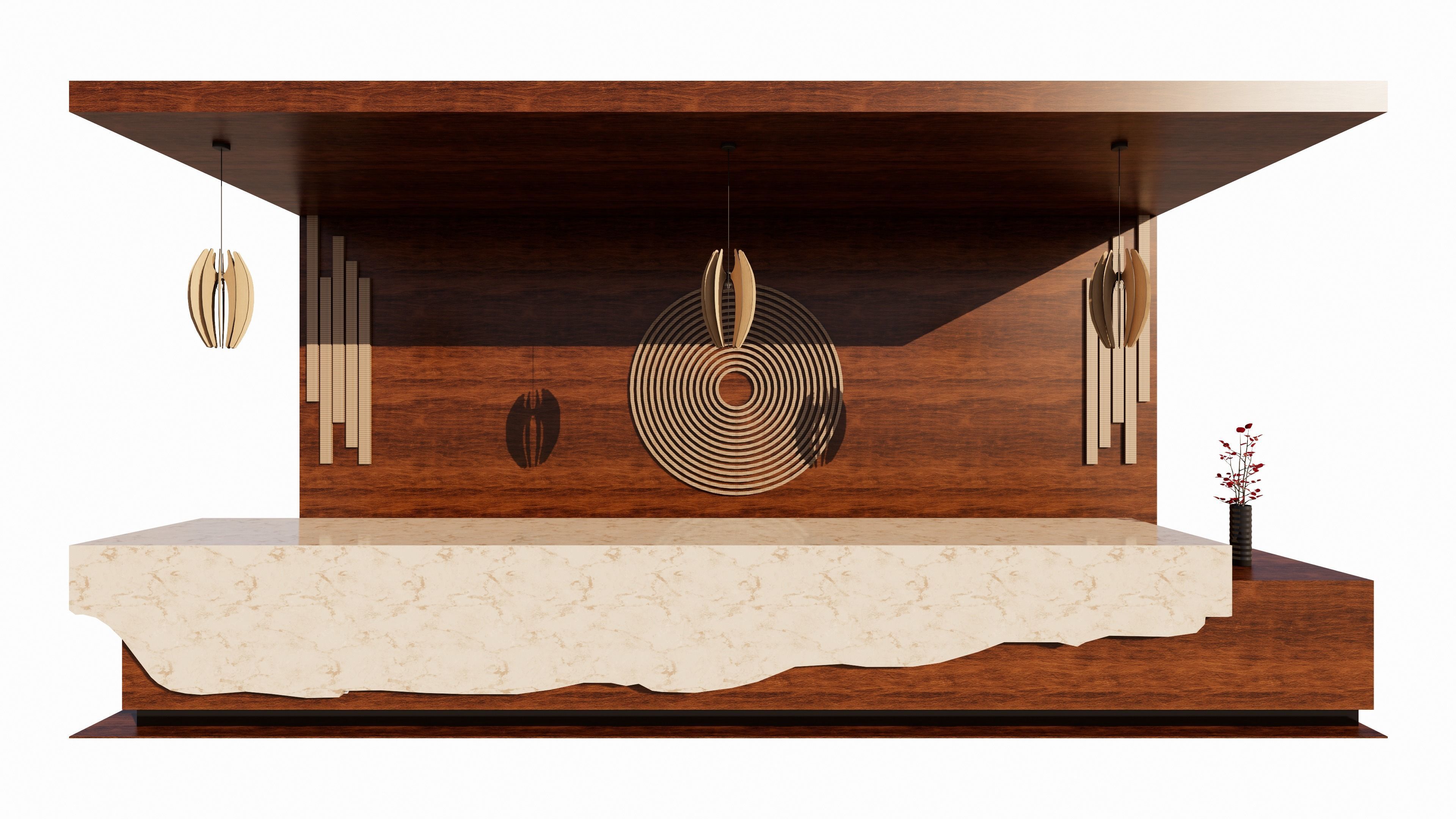 Modern Reception Desks 3D model | CGTrader