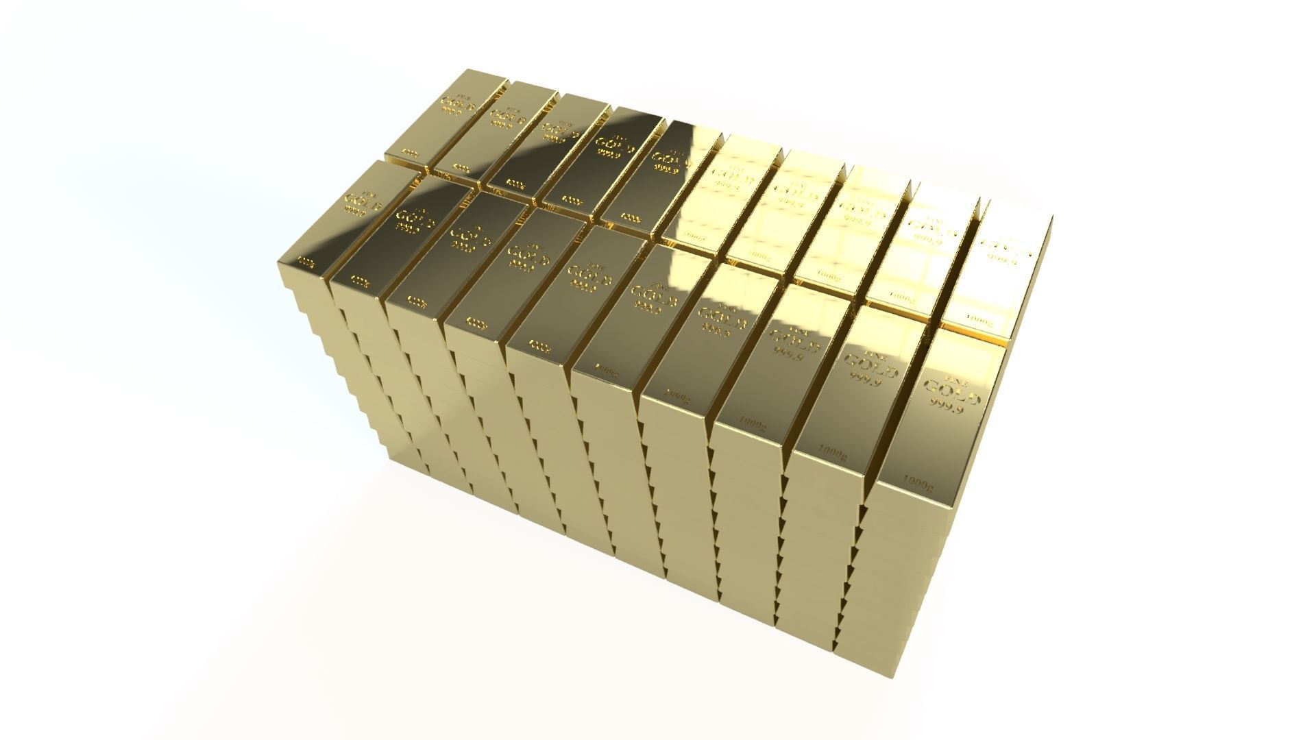 3D model GOLD INGOT VR / AR / low-poly | CGTrader