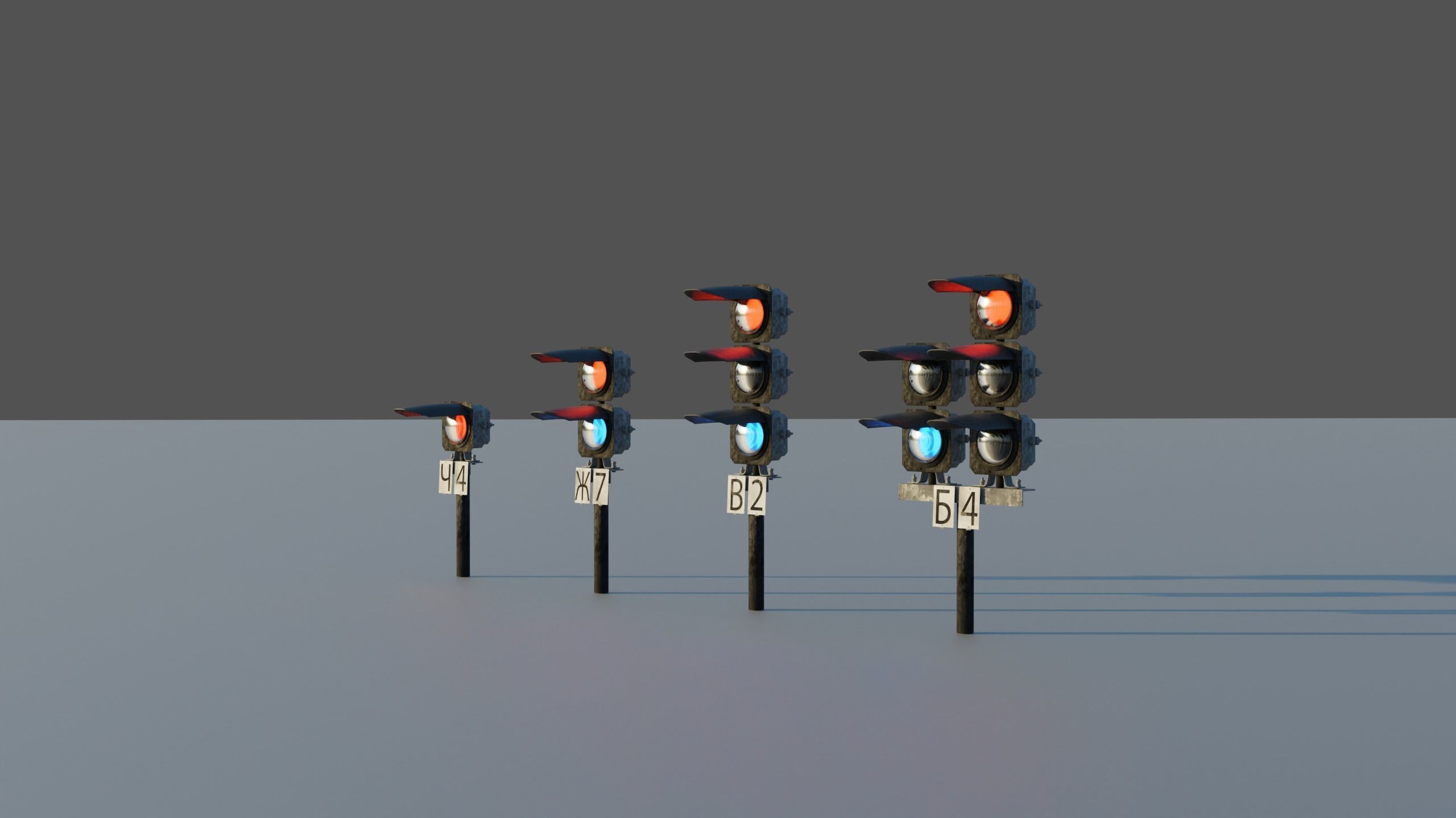 Modular Railroad Traffic Lights 3D Model 3D model | CGTrader