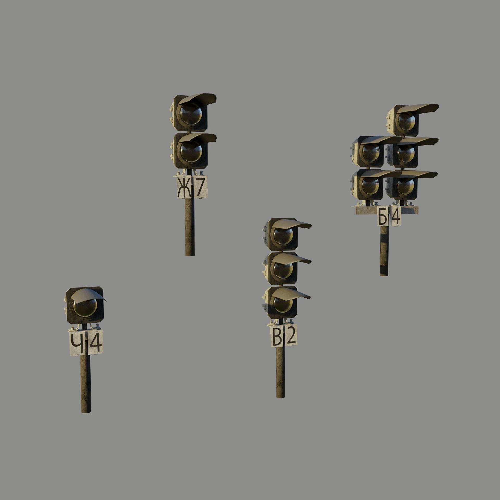 Modular Railroad Traffic Lights 3D Model 3D model | CGTrader