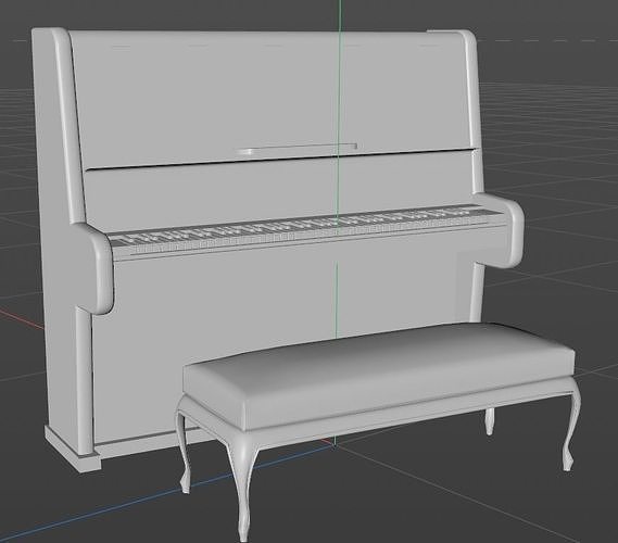 piano and bench free 3D model | CGTrader