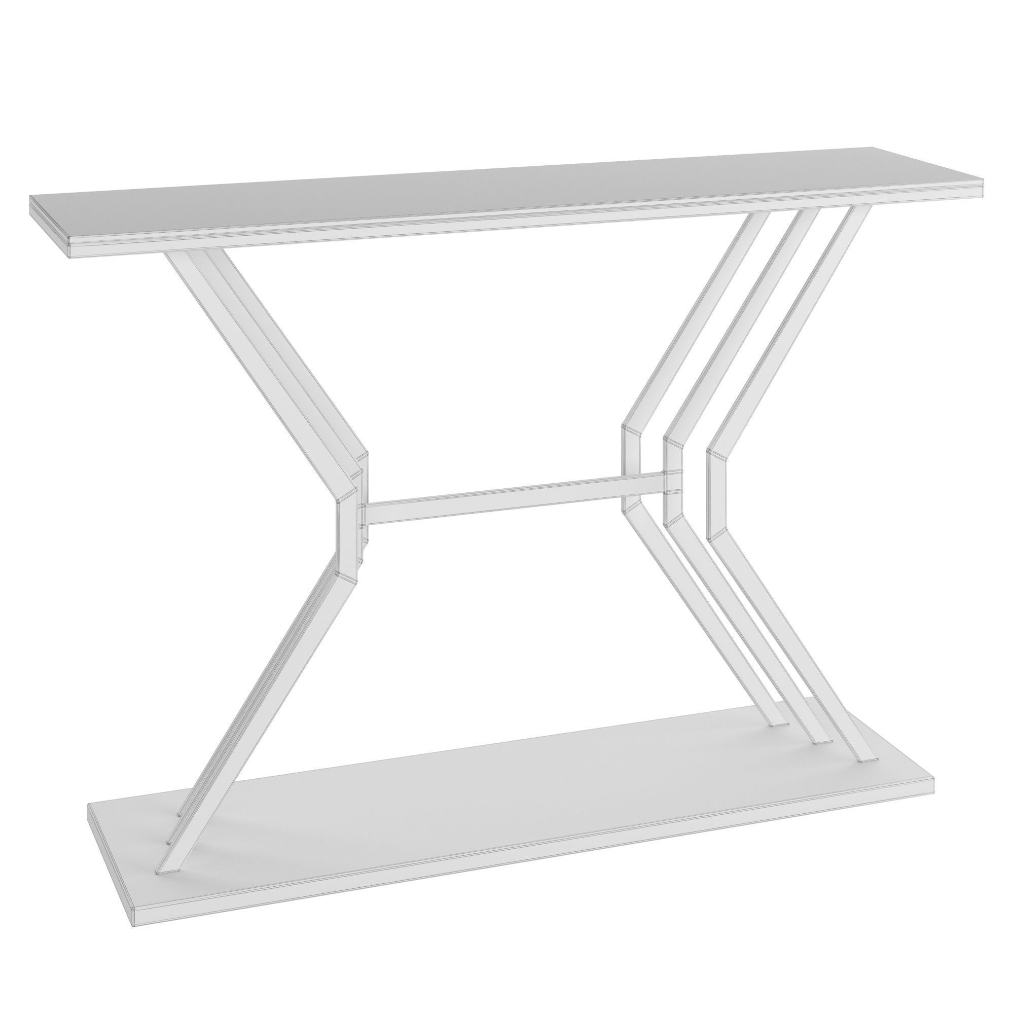 Modern Narrow Console Table with Stone Top 3D model | CGTrader