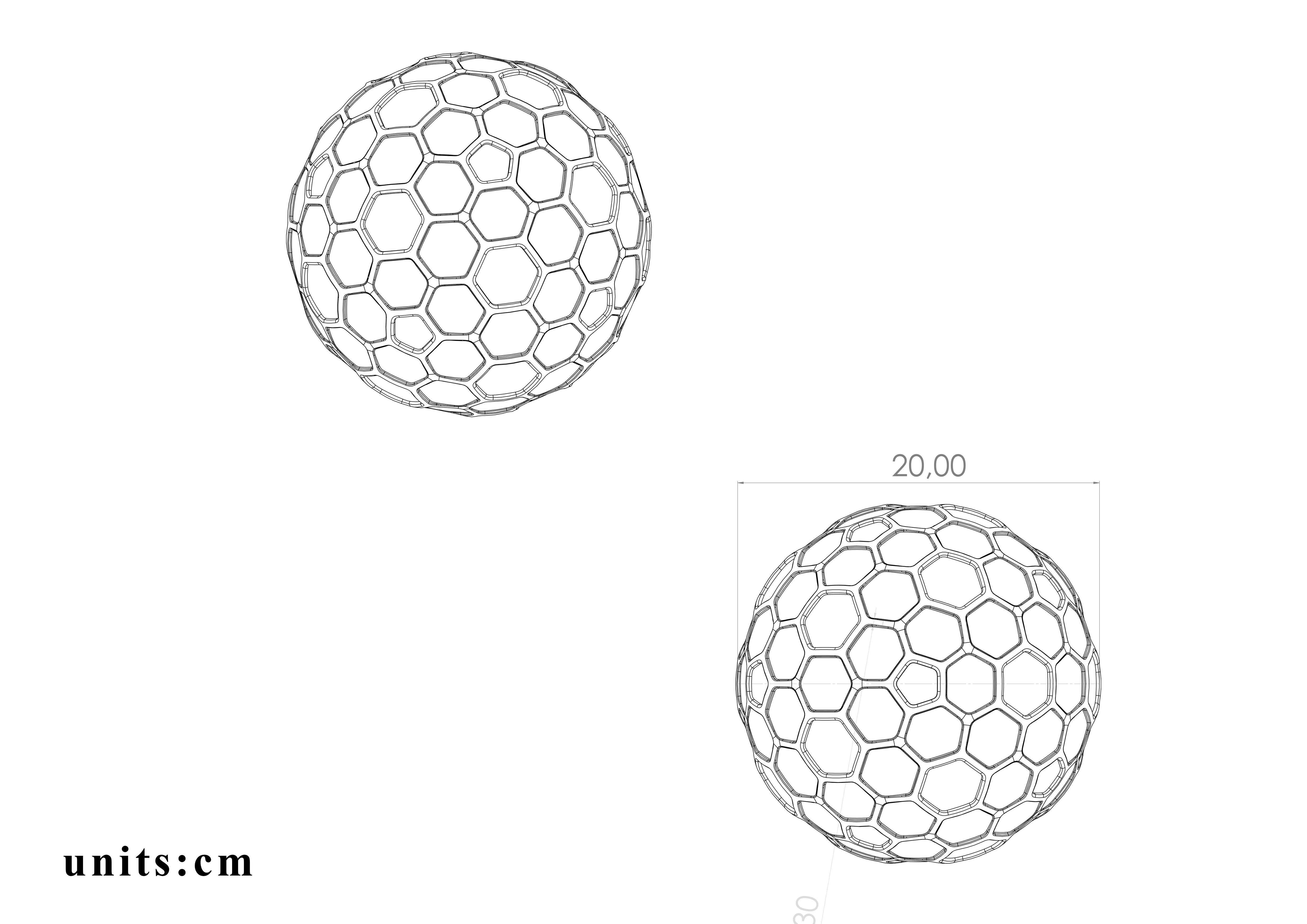 qsphere hexagonal ball 3D model 3D printable | CGTrader