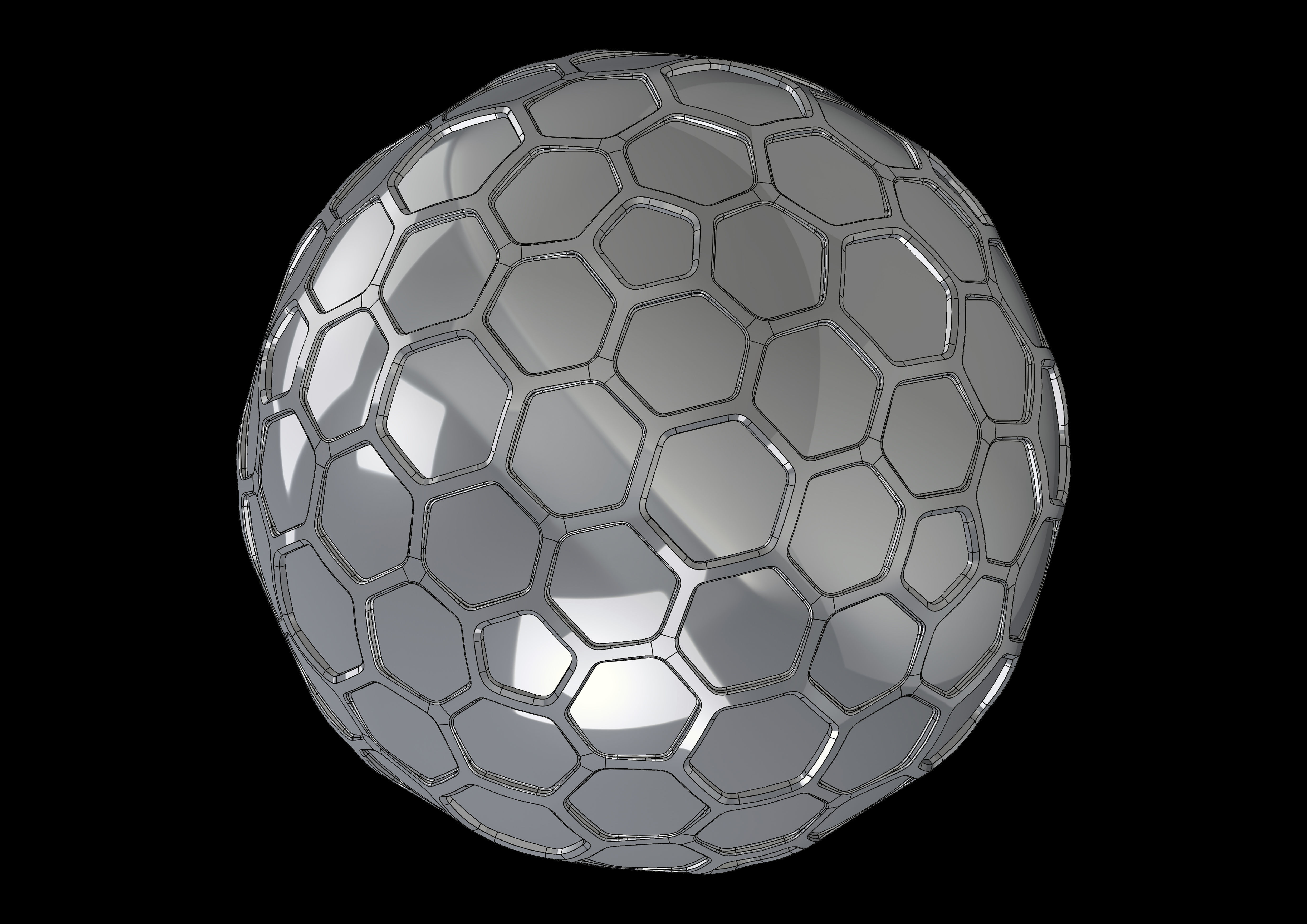 qsphere hexagonal ball 3D model 3D printable | CGTrader