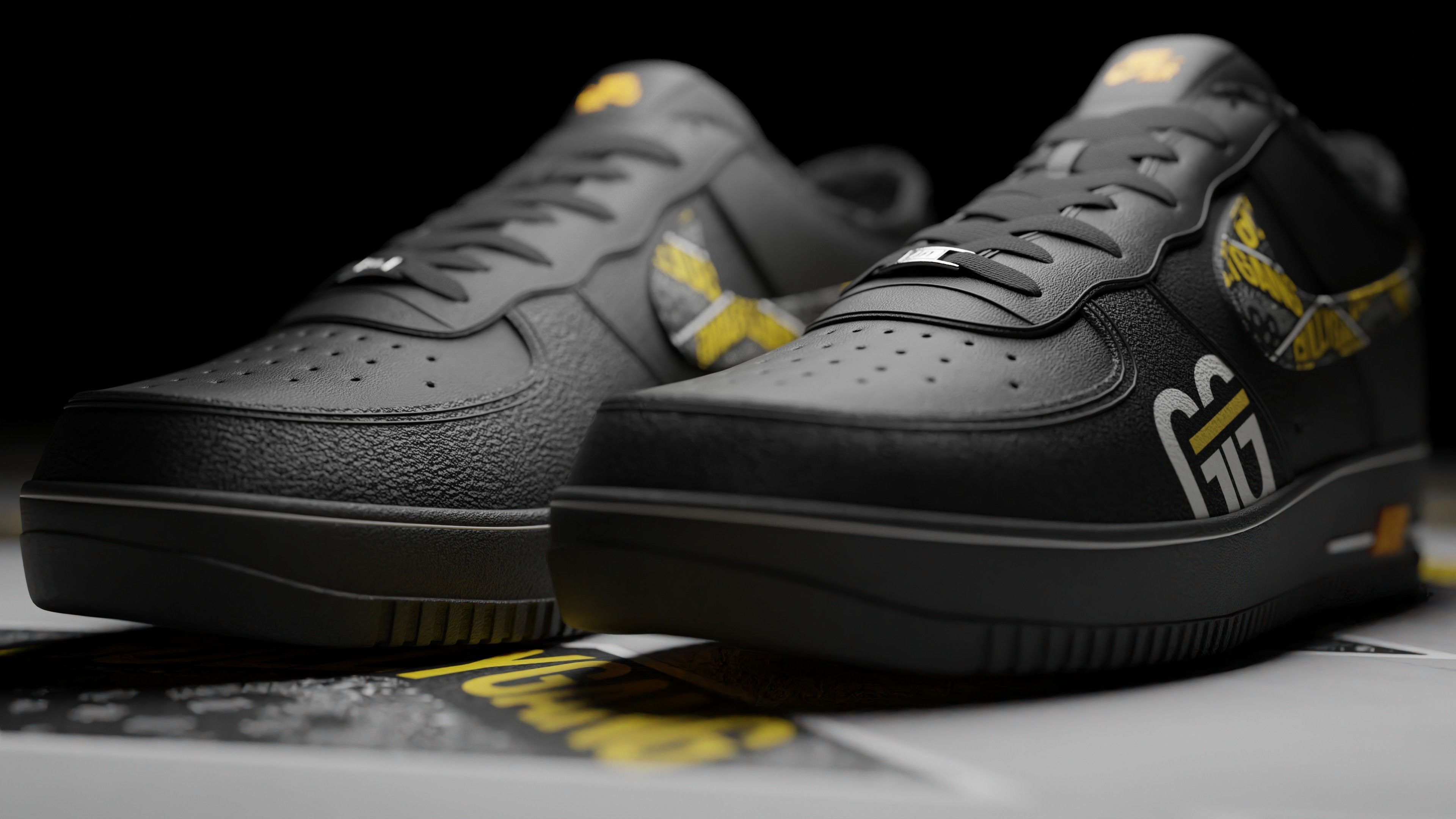 NIKE AIR FORCE 1 X GULLY GANG CONCEPT SNEAKERS 3D model | CGTrader