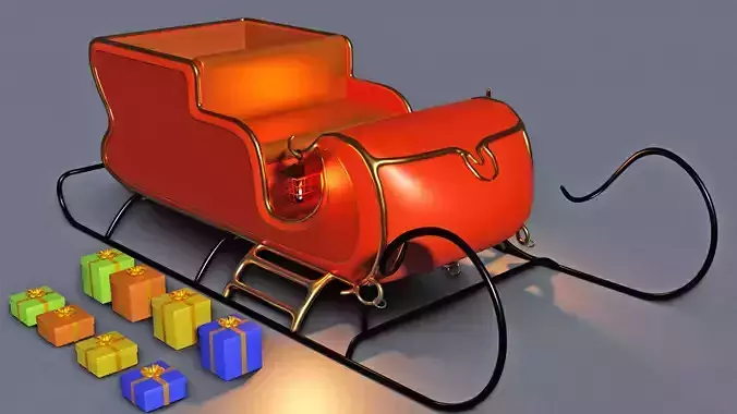 Santas Sleigh free 3D model | CGTrader