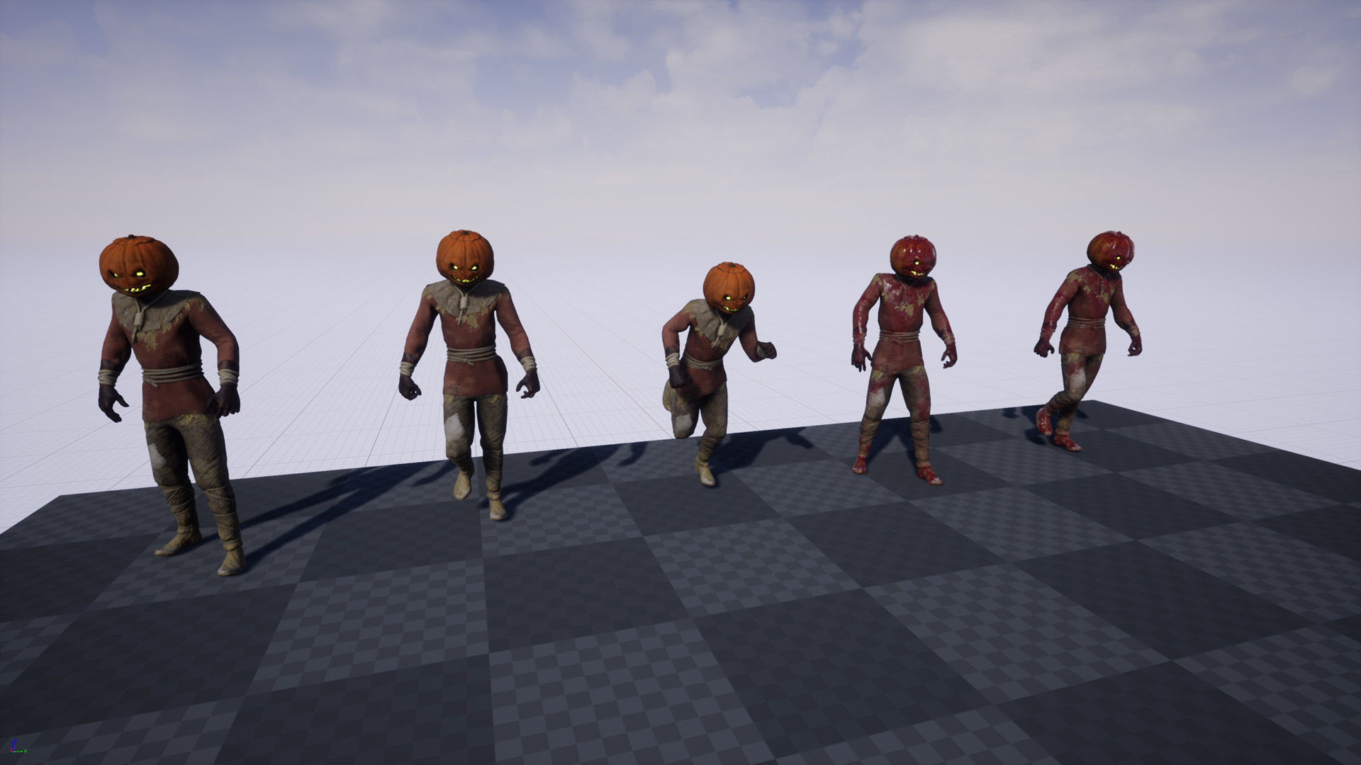 3D model Halloween Scarecrow gameready character VR / AR / low-poly ...