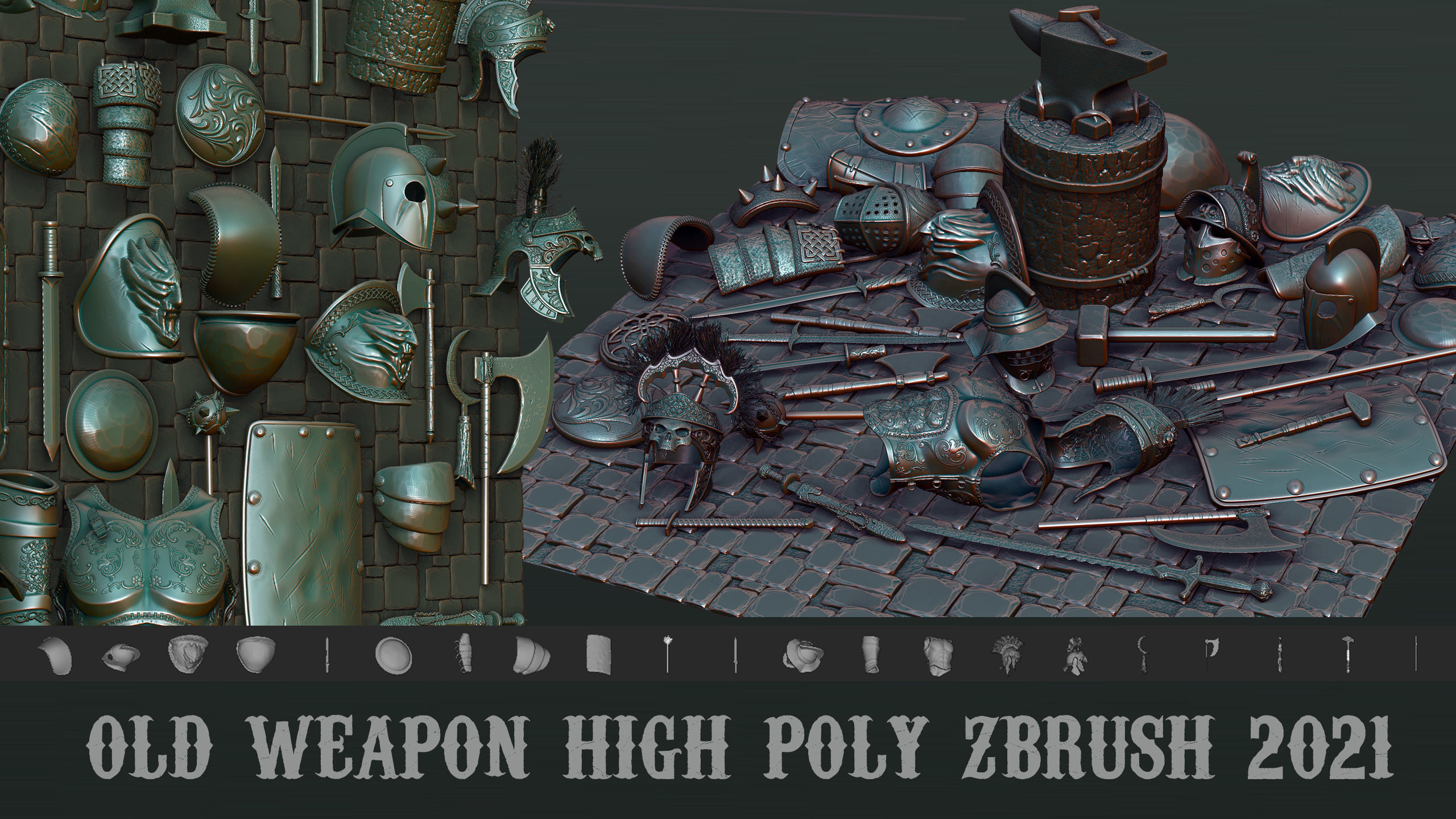 Old weapon high poly zbrush 2021 ZPR zbp 3D model 3D printable | CGTrader