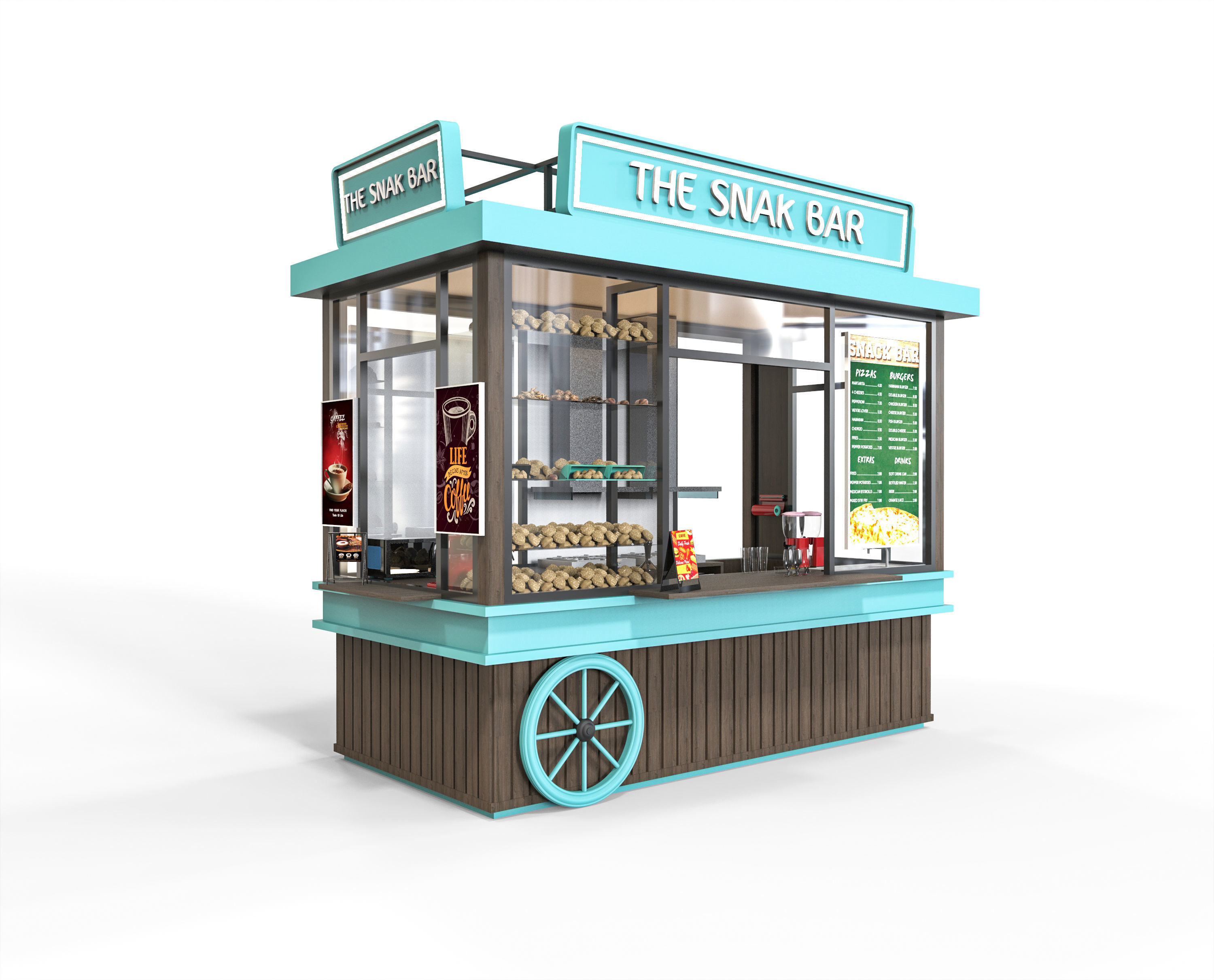 3D model Snack Bar Model VR / AR / low-poly | CGTrader