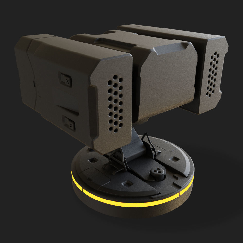 Hardsurface Sci fi Turret Design 3D model | CGTrader
