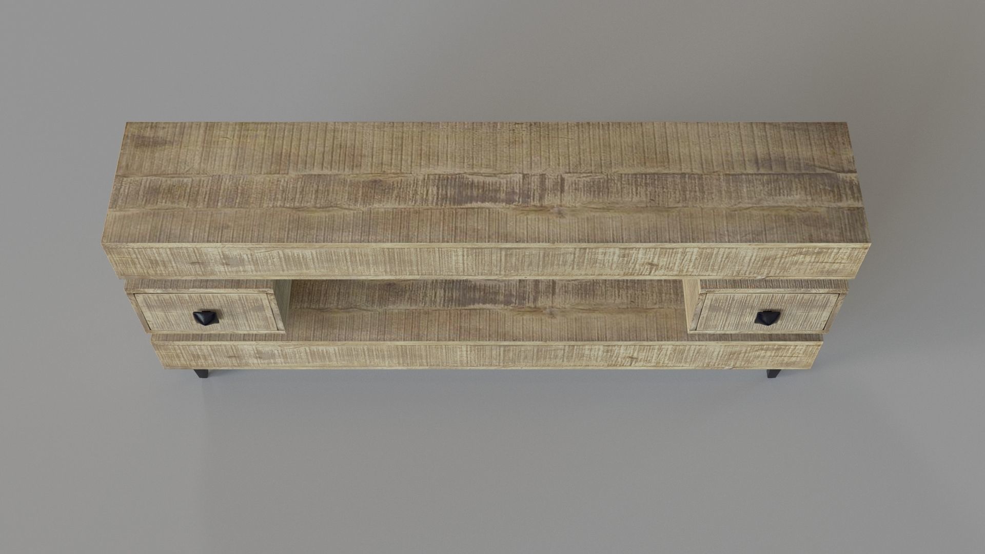 Delacora Flynn 69 Rustic Modern Open Concept Console Cabinet 3D model ...