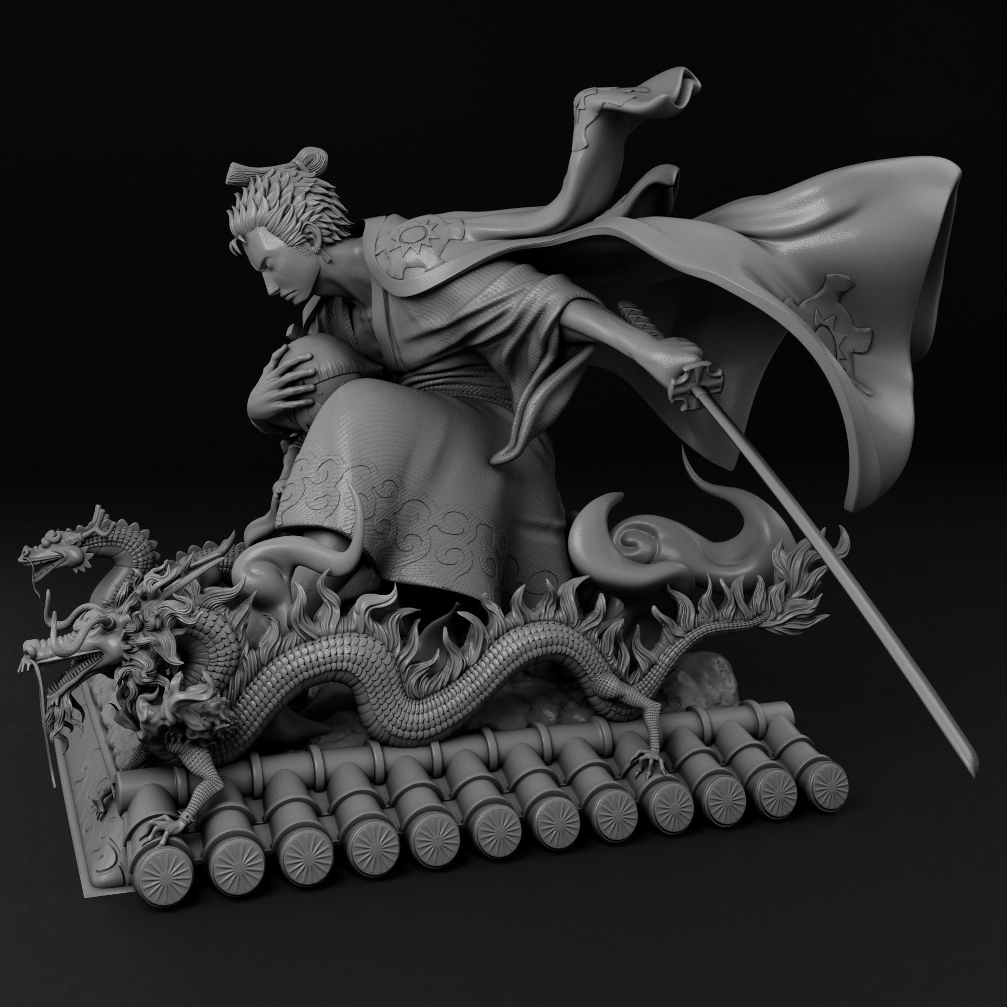 Zoro And Toko - One Piece 3D model 3D printable | CGTrader