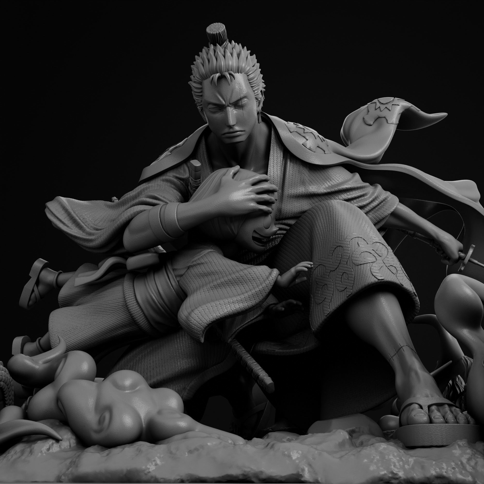 Zoro And Toko - One Piece 3D model 3D printable | CGTrader