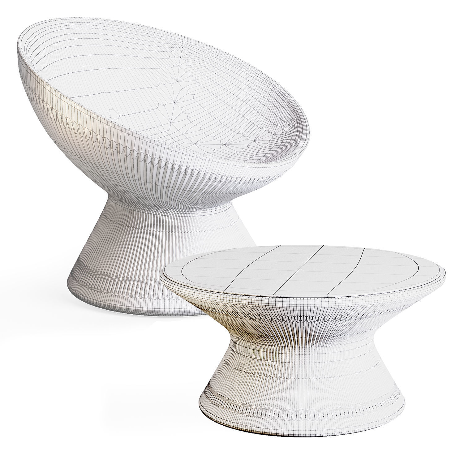 plust fade table and armchair 3D model | CGTrader