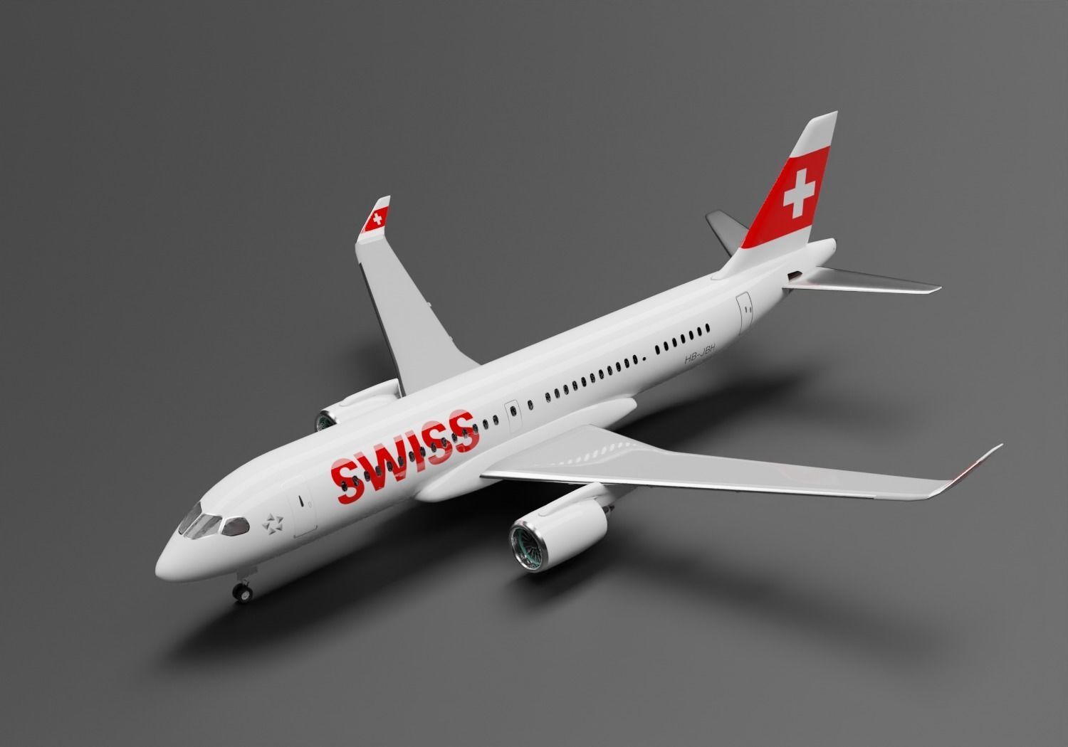 Airbus A220-300 Swiss Livery 3D model | CGTrader