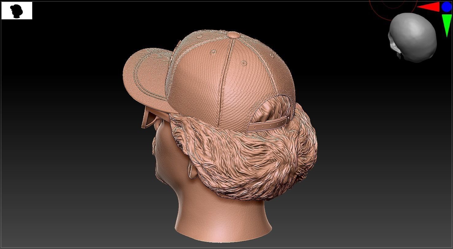 Eazy E head of mannequin wearing baseball cap 3D model 3D printable ...
